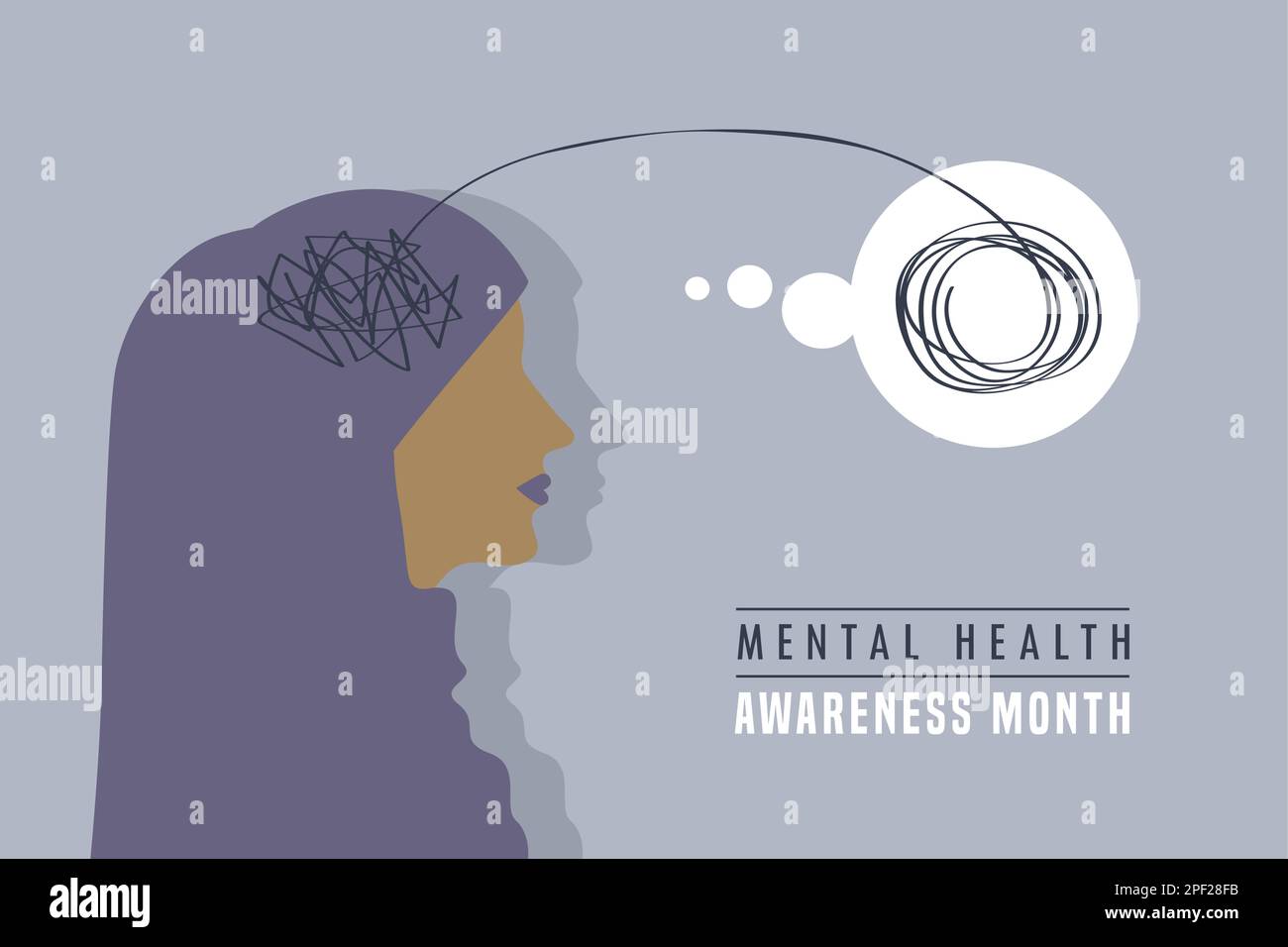 mental health awareness month concept woman brain Stock Vector Image ...