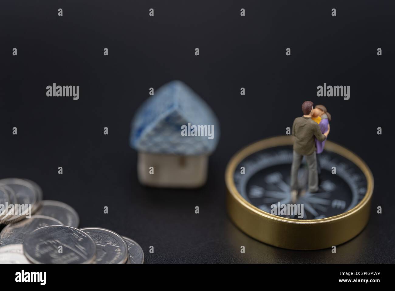 Money, Financial, Business and Family concept, Miniature figures man ...