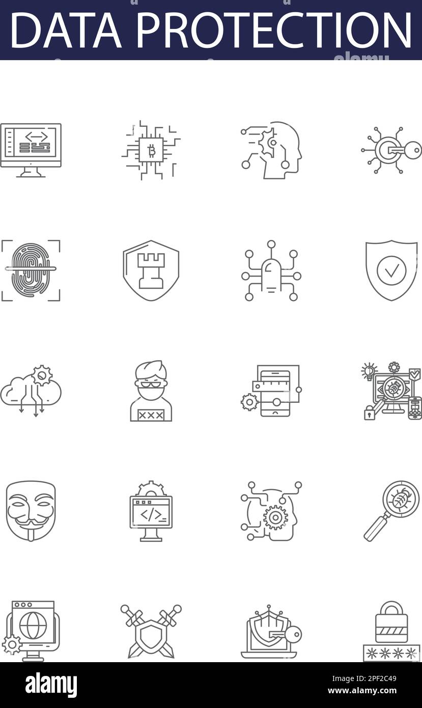 Data protection line vector icons and signs. Security, Encryption ... Data protection line vector icons and signs. Security, Encryption ...