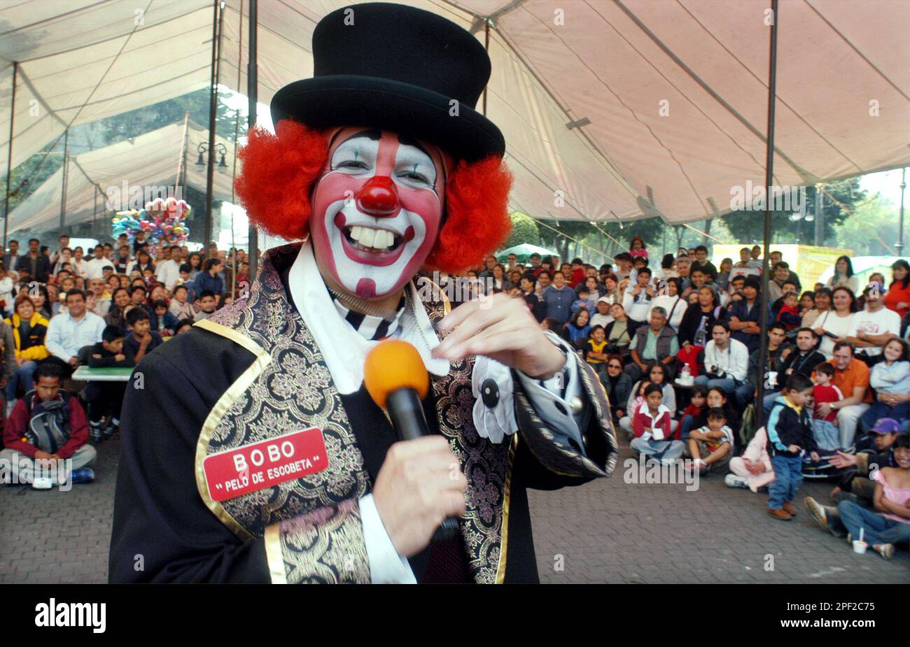 Bobo the clown acts in the Square of Coyoacan in Mexico City on Feb. 7 ...