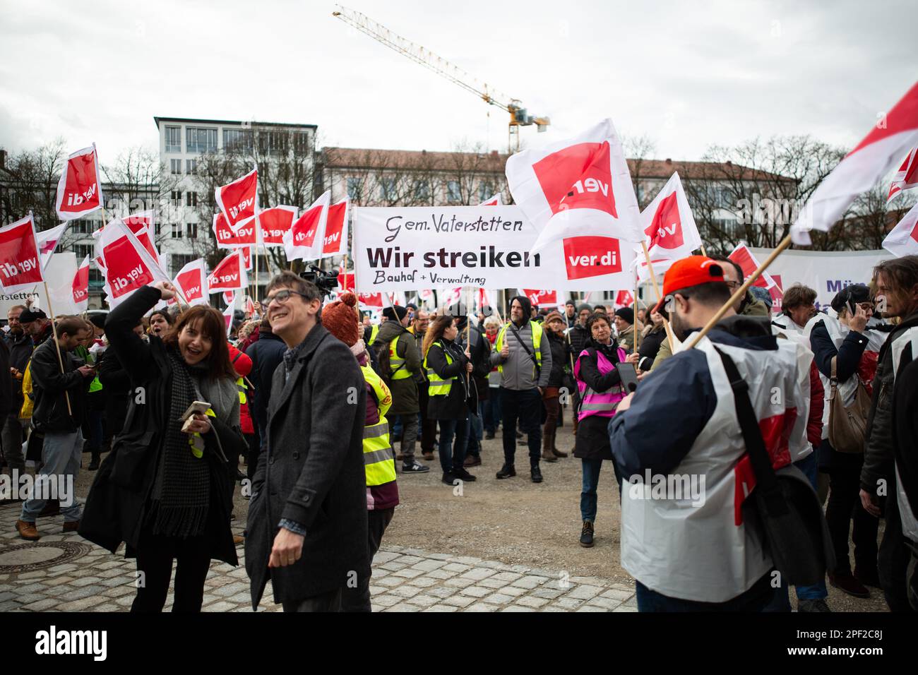Public sector workers went on strike in Munich, Germany on March 9 ...
