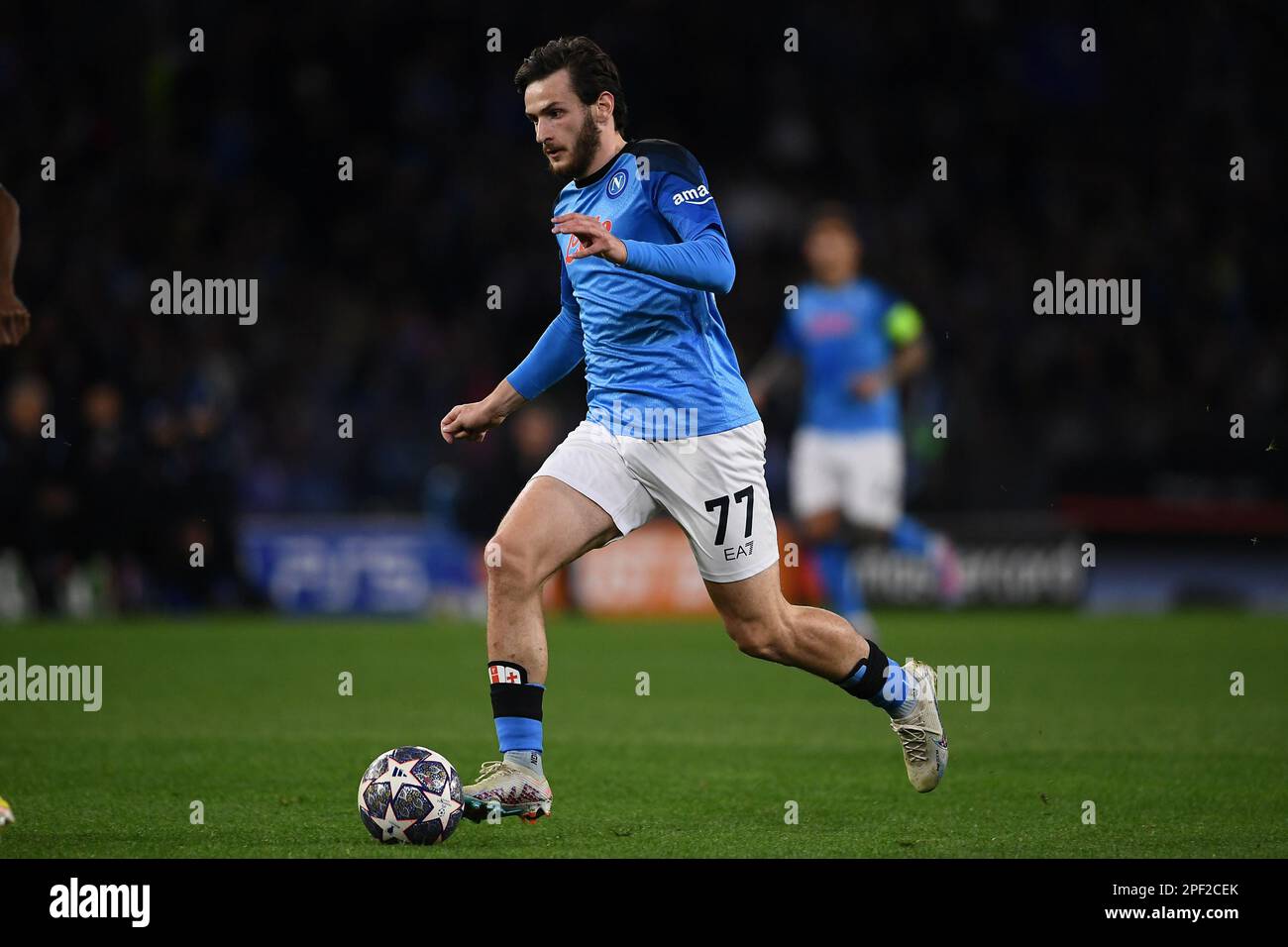 Khvicha Kvaratskhelia of SSC Napoli in action during the UEFA Champions ...
