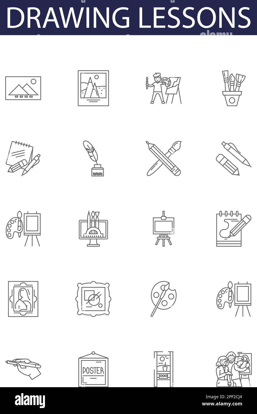 Drawing Lessons Line Vector Icons And Signs Lessons Sketching