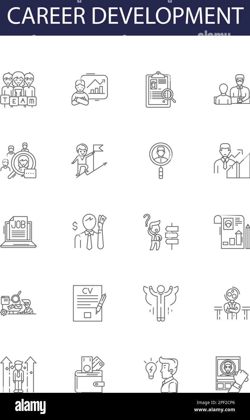 Career development line vector icons and signs. Development ... Career development line vector icons and signs. Development ...