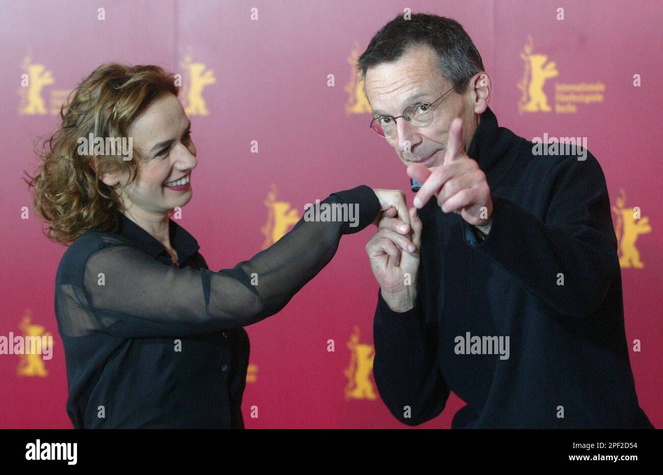 French actress Sandrine Bonnaire, left, and director Patrice Leconte ...