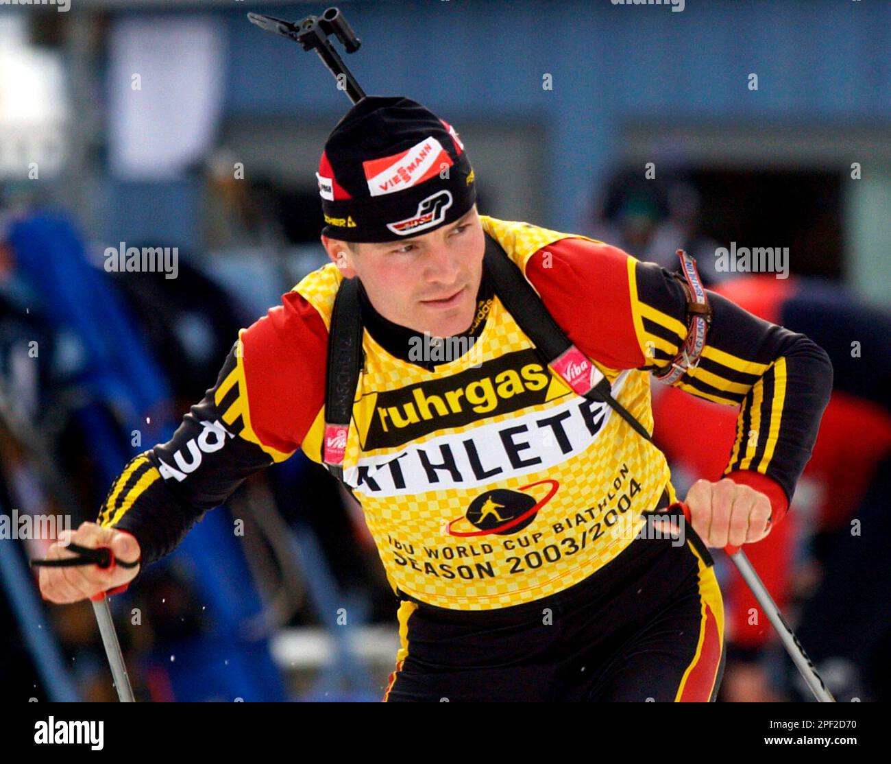 Sven Fischer waehrend des Trainings der Maenner, vor dem offiziellen ...