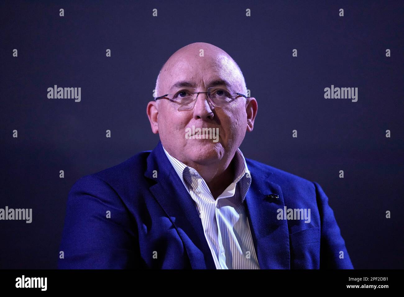 Michael Suffredini, president and CEO of Axiom Space, listens during a ...