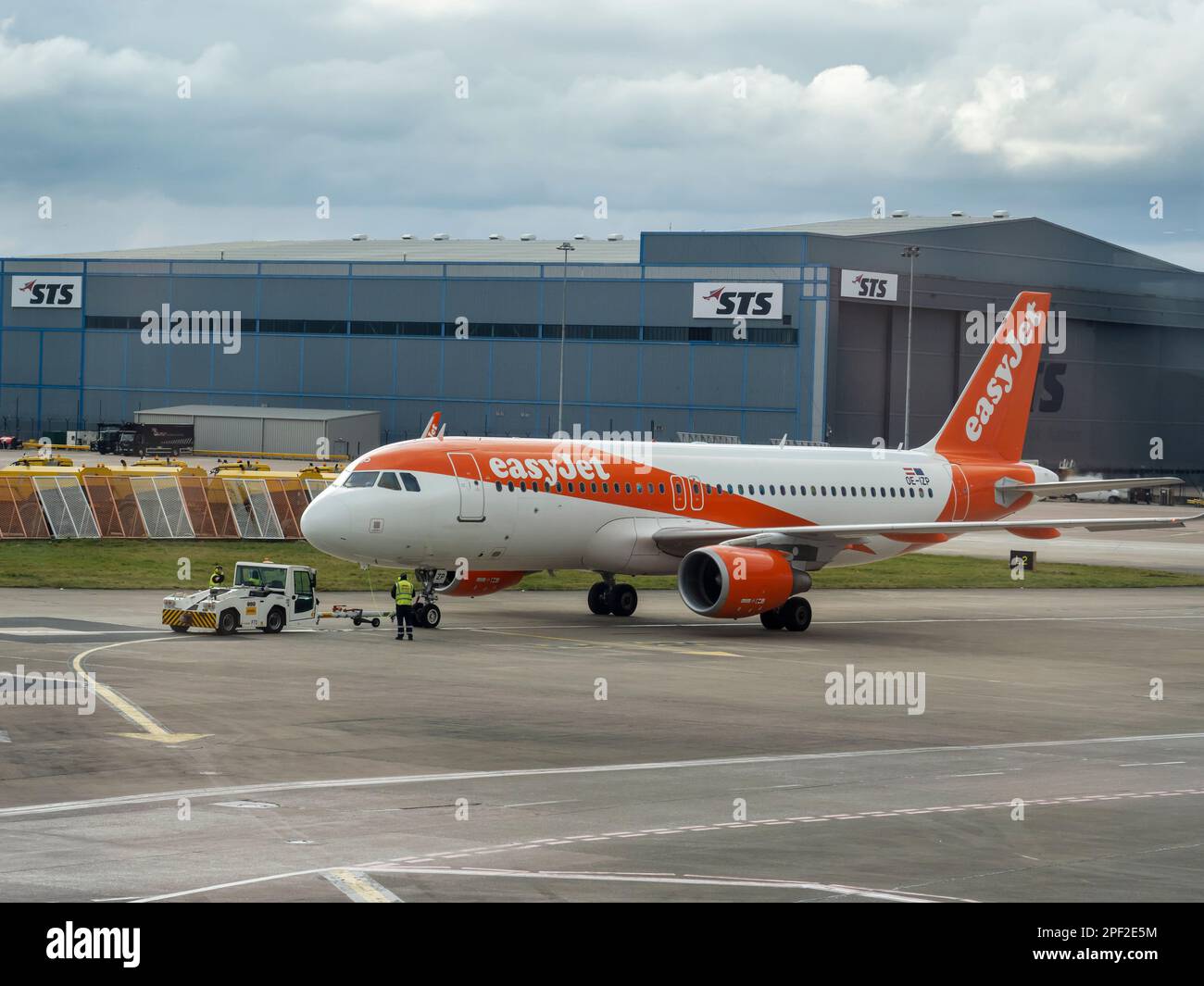 An Easyjet airplane at Manchester airport, Manchester, UK Stock Photo ...