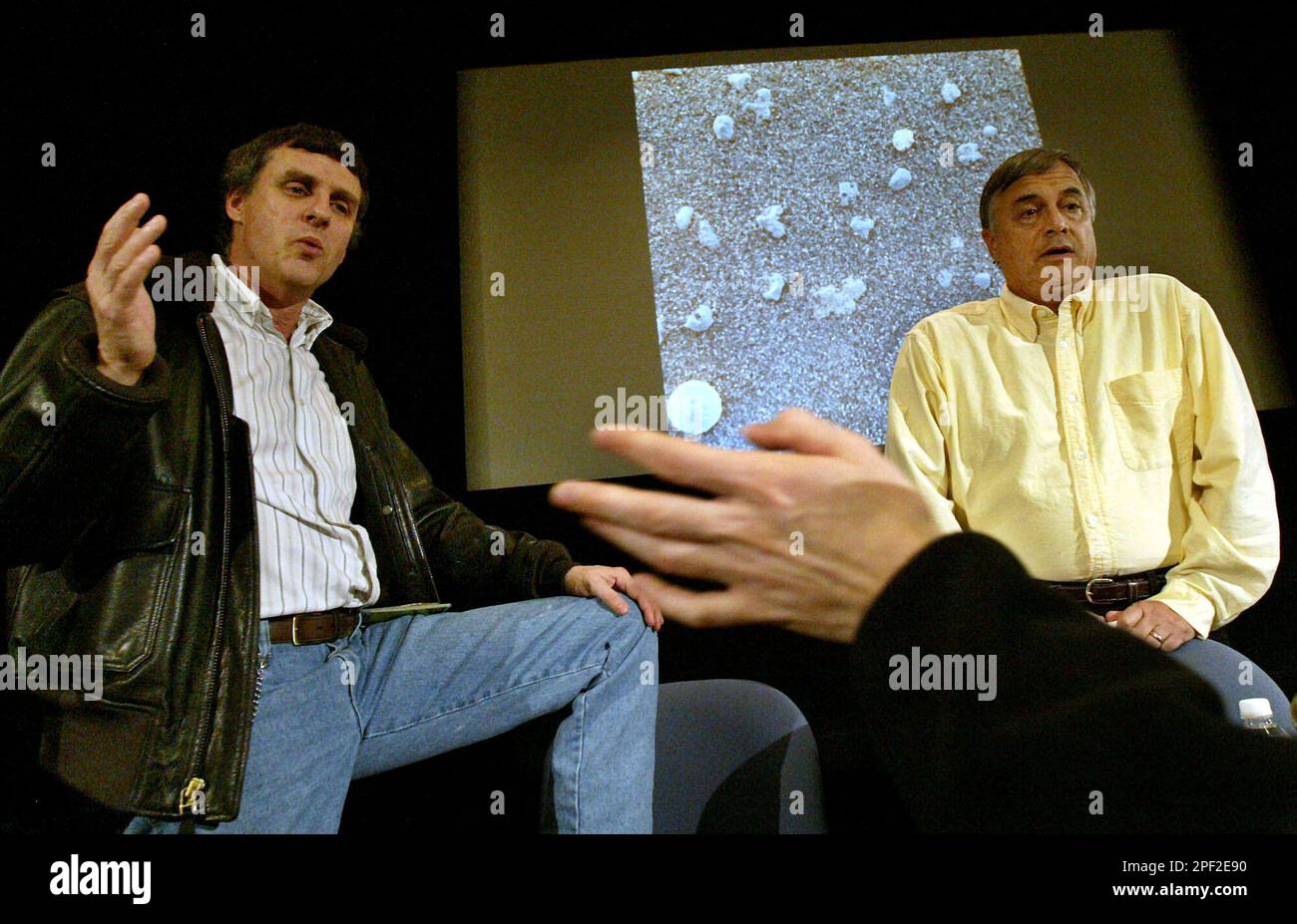 Steve Squyres, left, and Hap McSween, members of the Mars Exploration ...