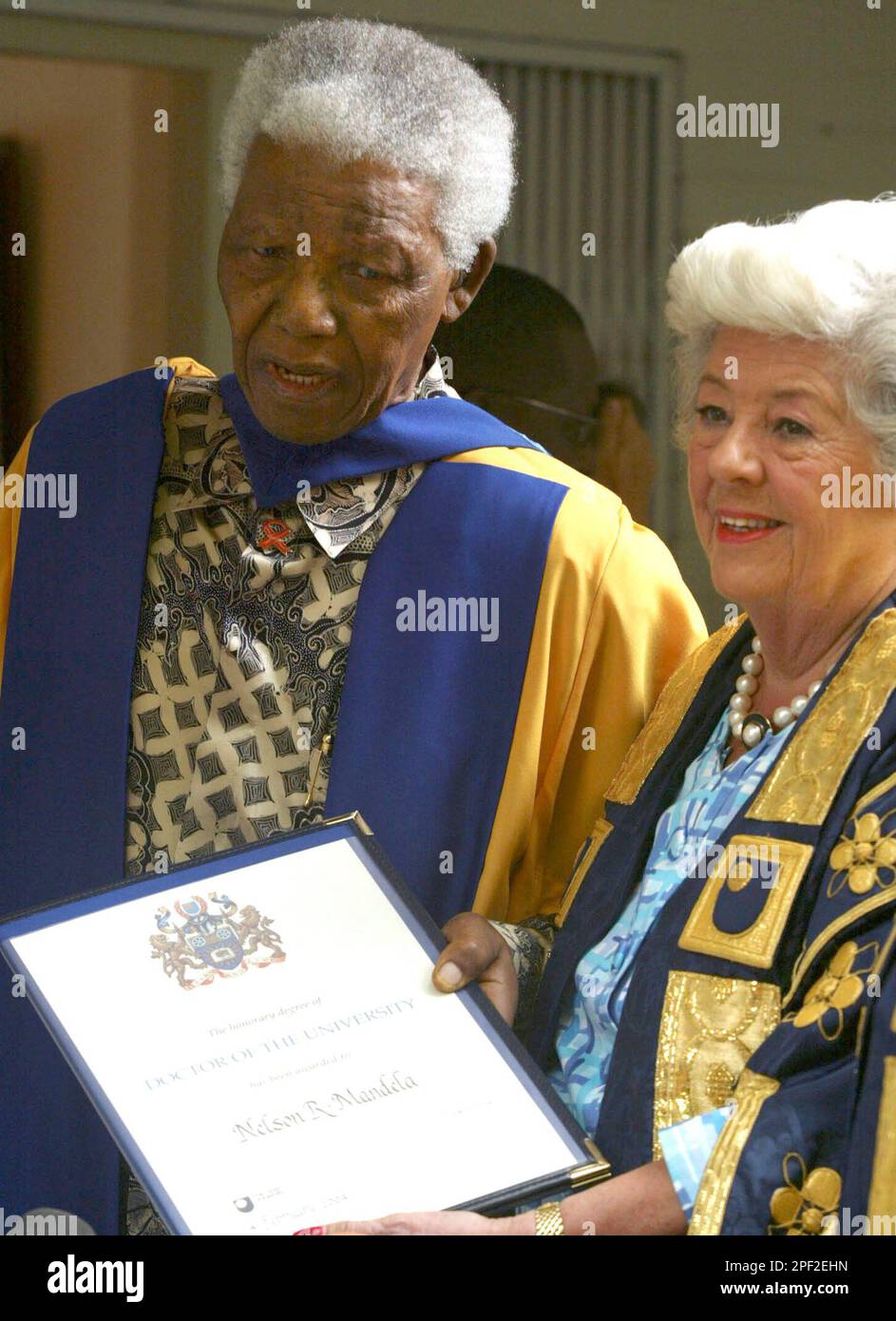 Former South African president Nelson Mandela receives an Honorary ...