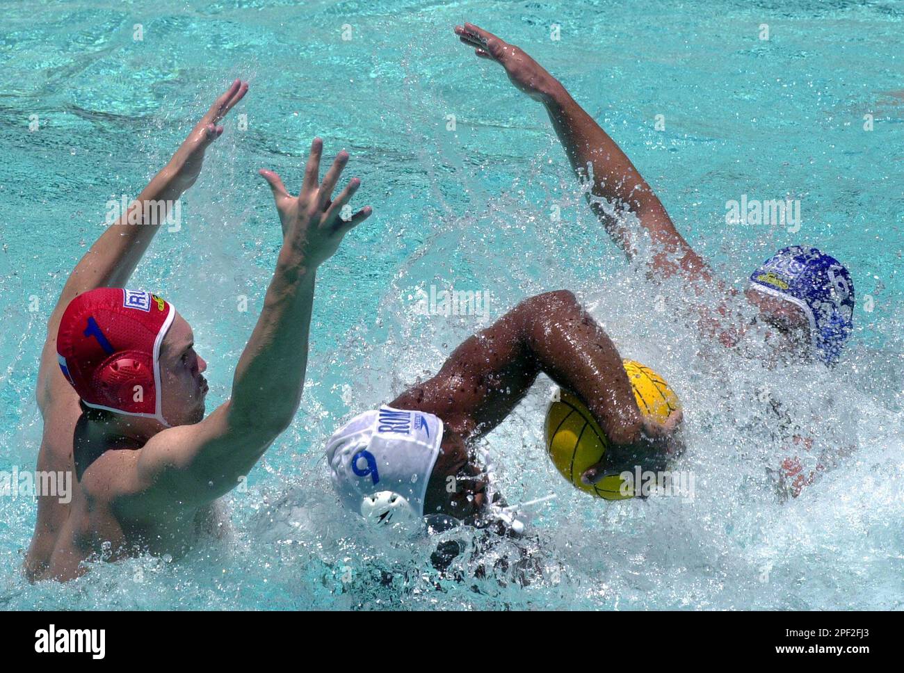 Russian players Nikolay Maximov, left, and Alexey Agarkov, right ...