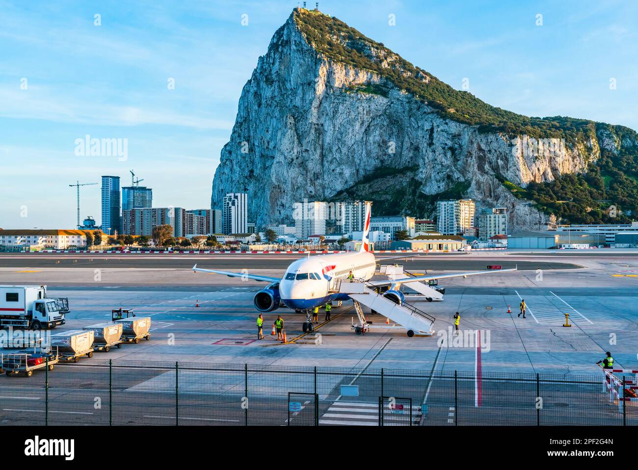 GIBRALTAR, UK - MARCH 13, 2023: British Airways plane arrives at ...