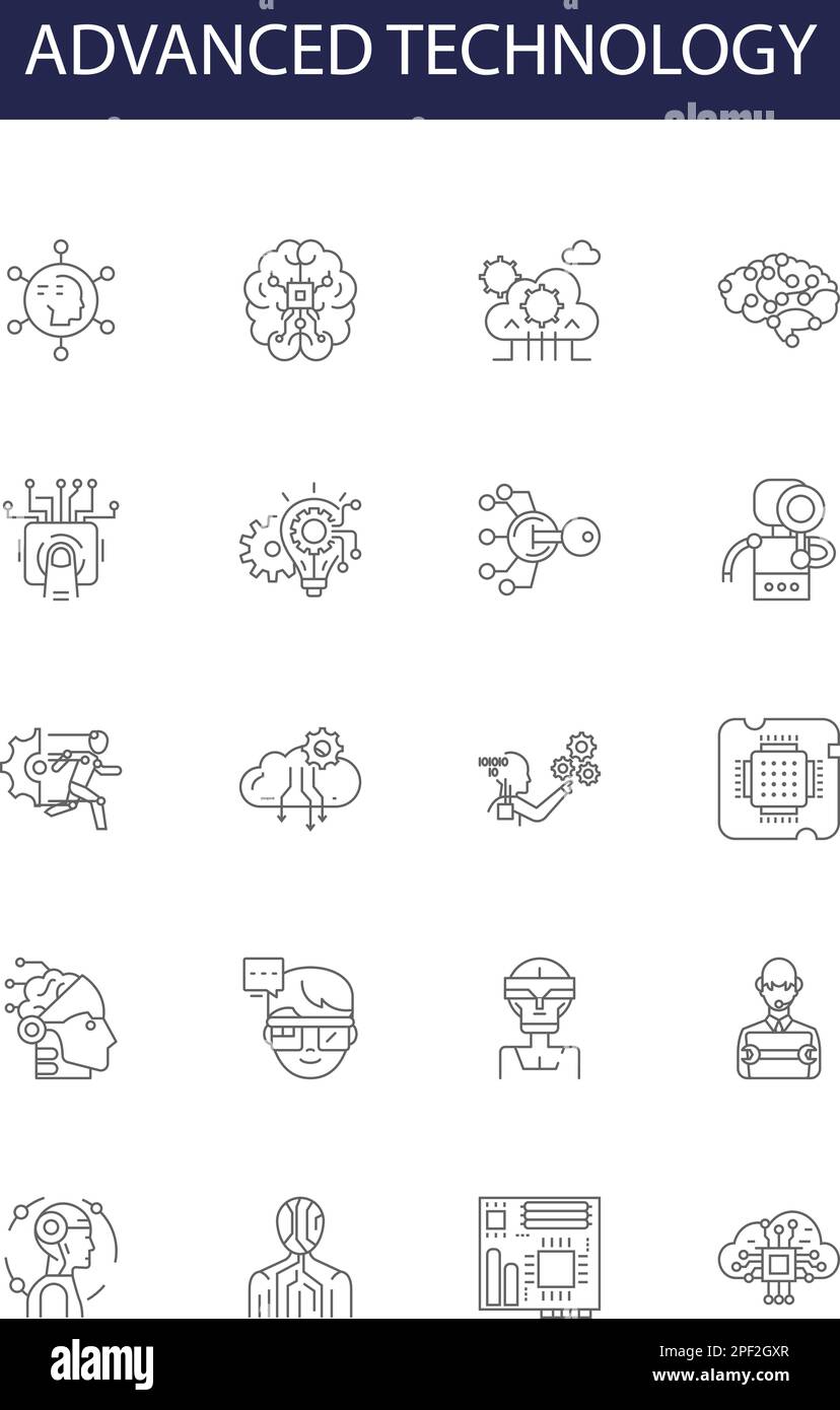 Advanced technology line vector icons and signs. Technology, Automation ...
