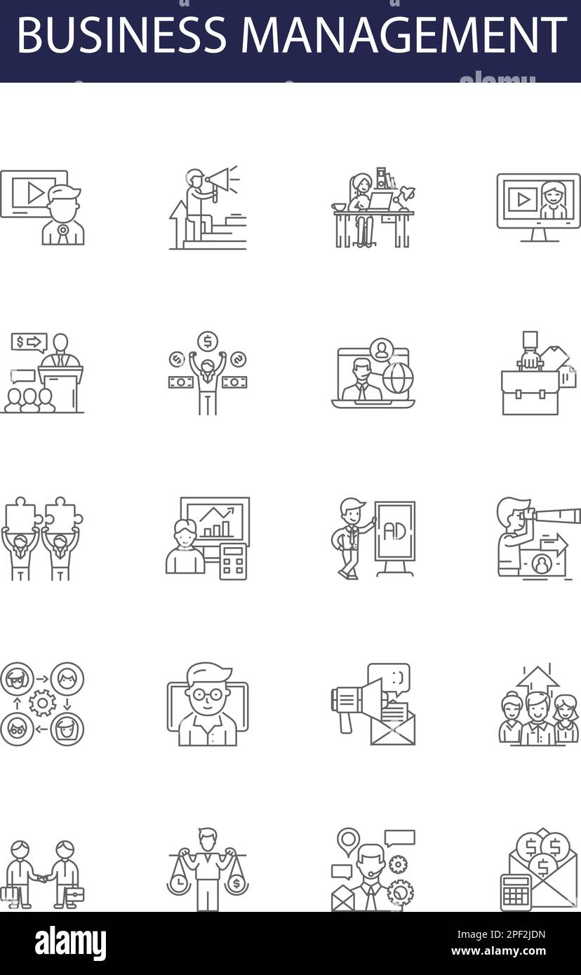 Business management line vector icons and signs. Strategy, Finance, Accounting, Planning ...