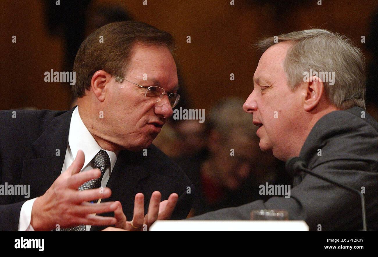 Senator Wayne Allard, R-Colo., left, and Sen. Richard Durbin, D-Ill ...