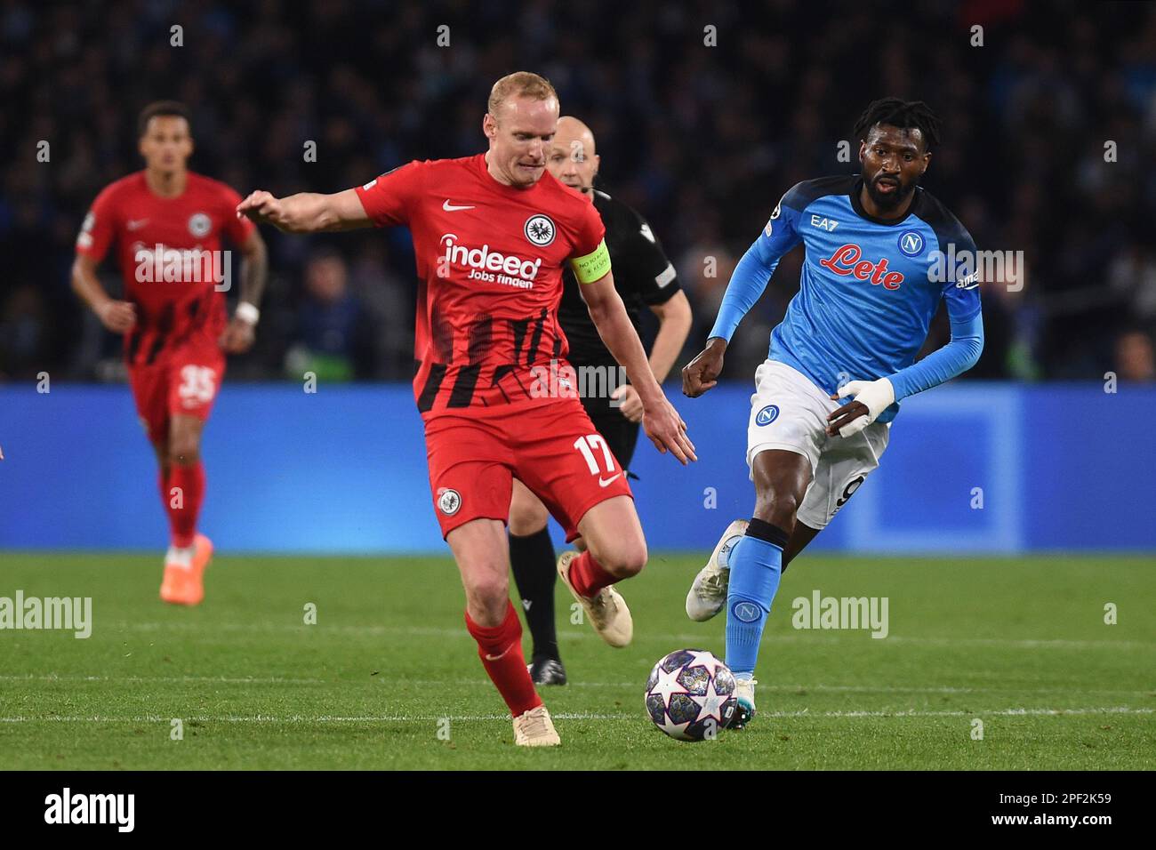Naples, Italy. 15 Mar, 2023. Sebastian Rode of Eintracht Frankfurt ...