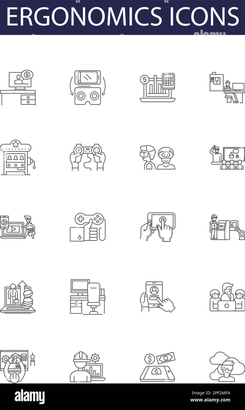 Ergonomics icons line vector icons and signs. Icons, Design, Comfort ...
