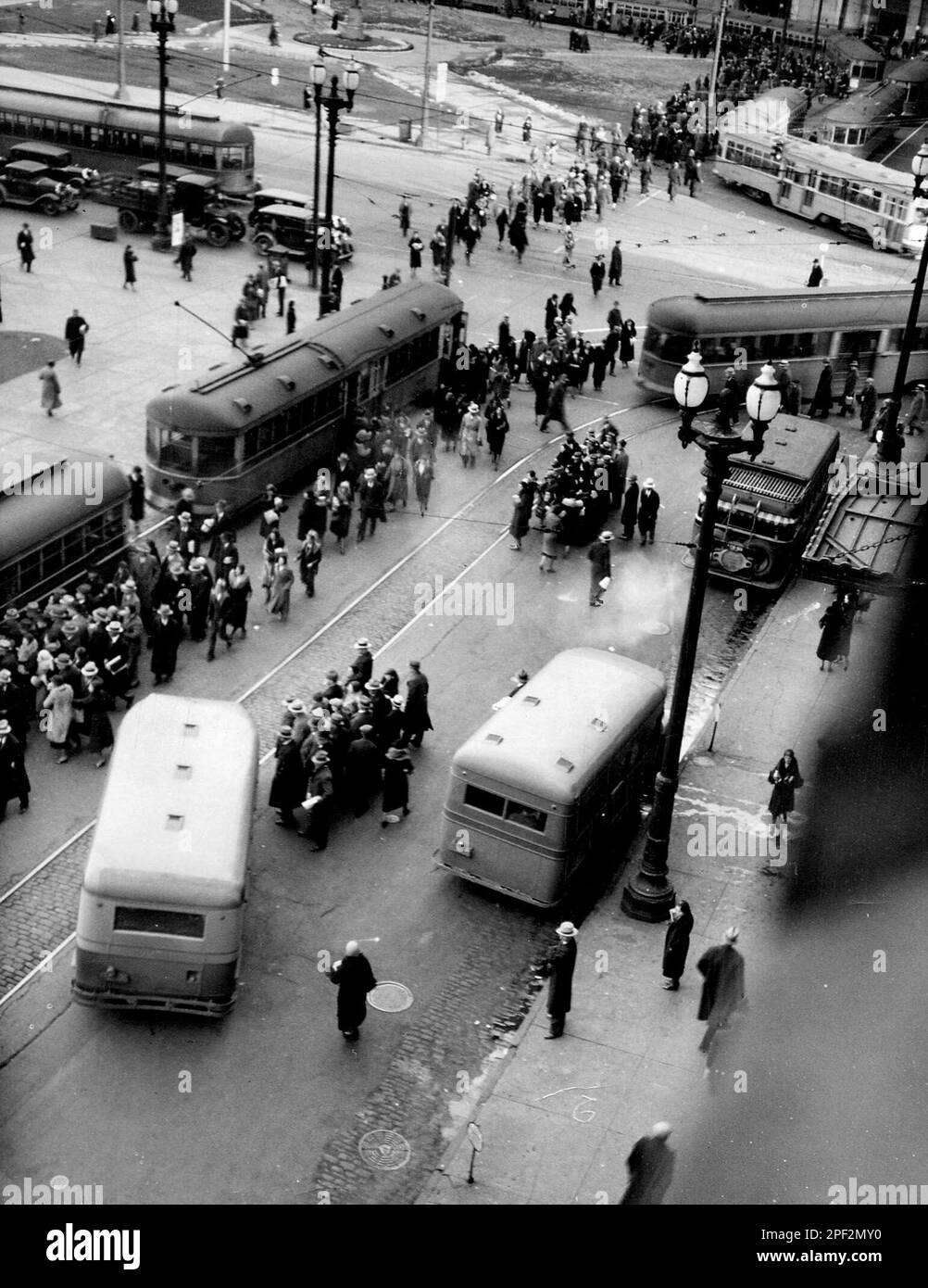 ** FILE ** Public Square in downtown Cleveland is bustling with ...