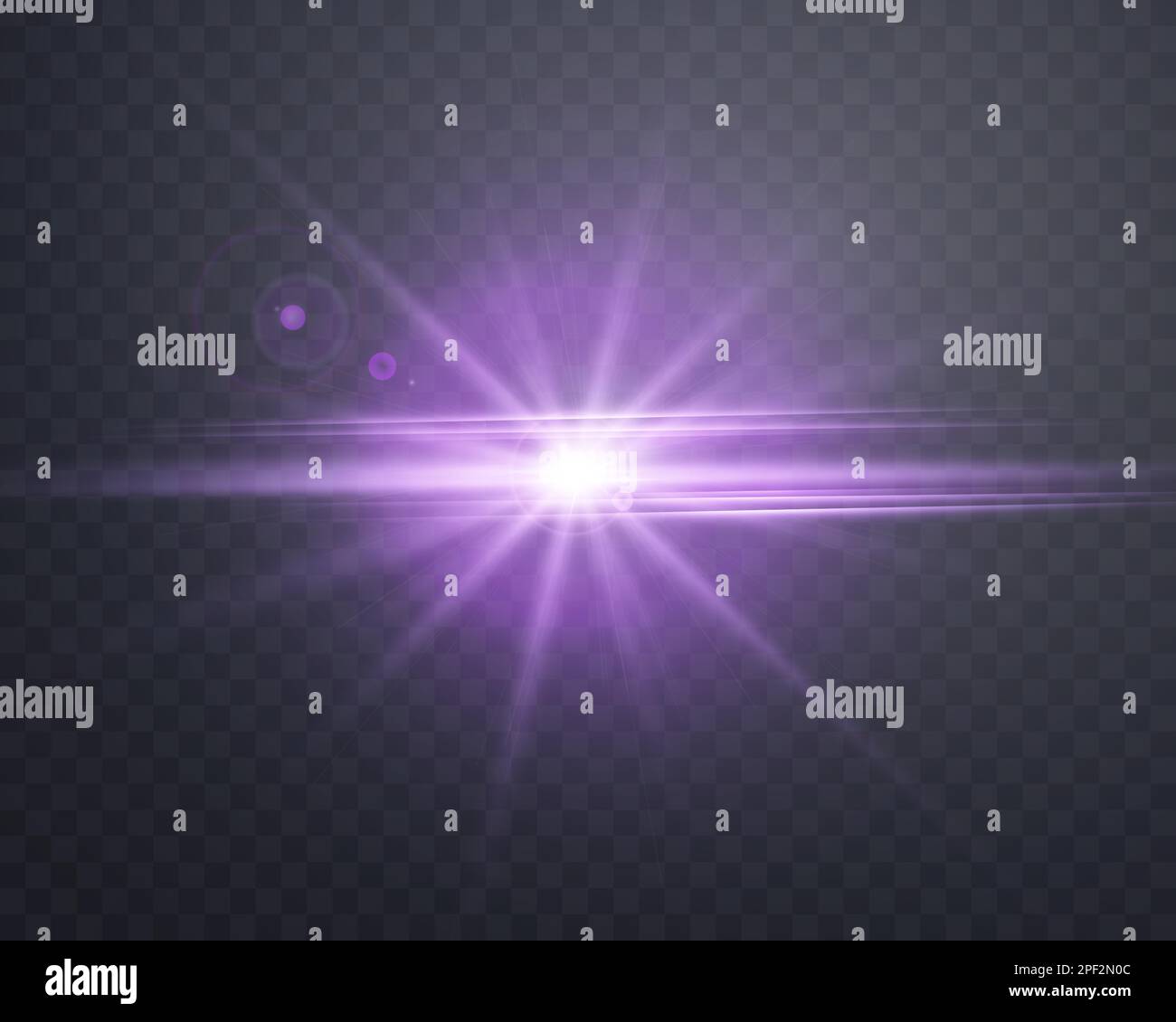 Purple sunlight lens flare, sun flash with rays and spotlight. Glowing ...