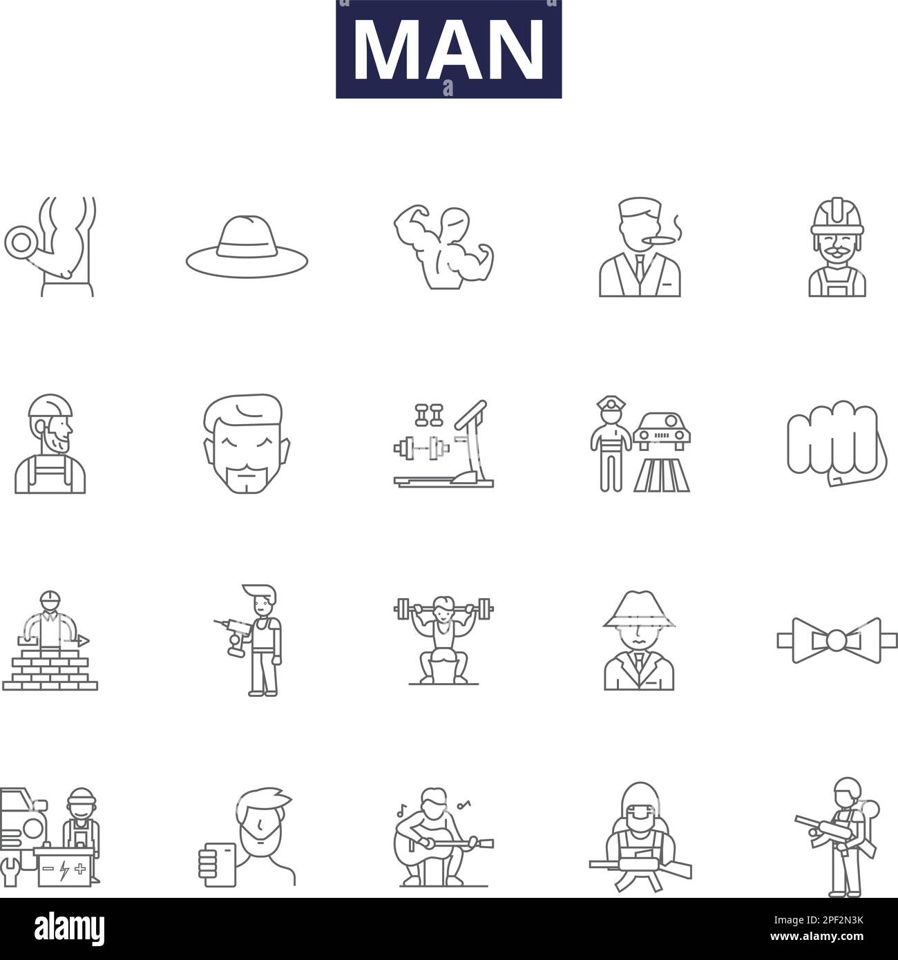 Man line vector icons and signs. Human, Gentleman, Person, Being ...