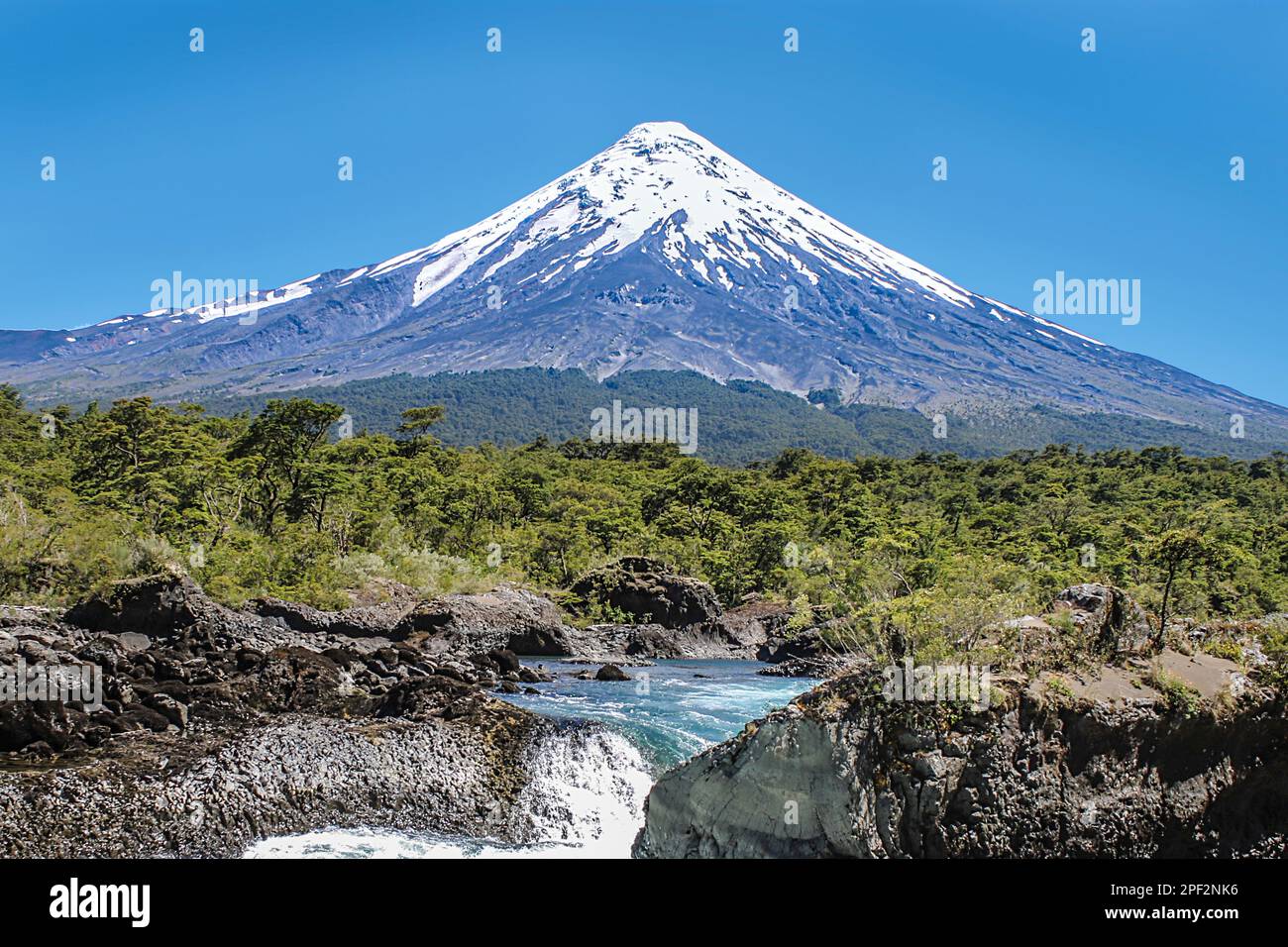 Volcano Osorno at Llanquihue Lake near Puerto Varas in South Chile ...