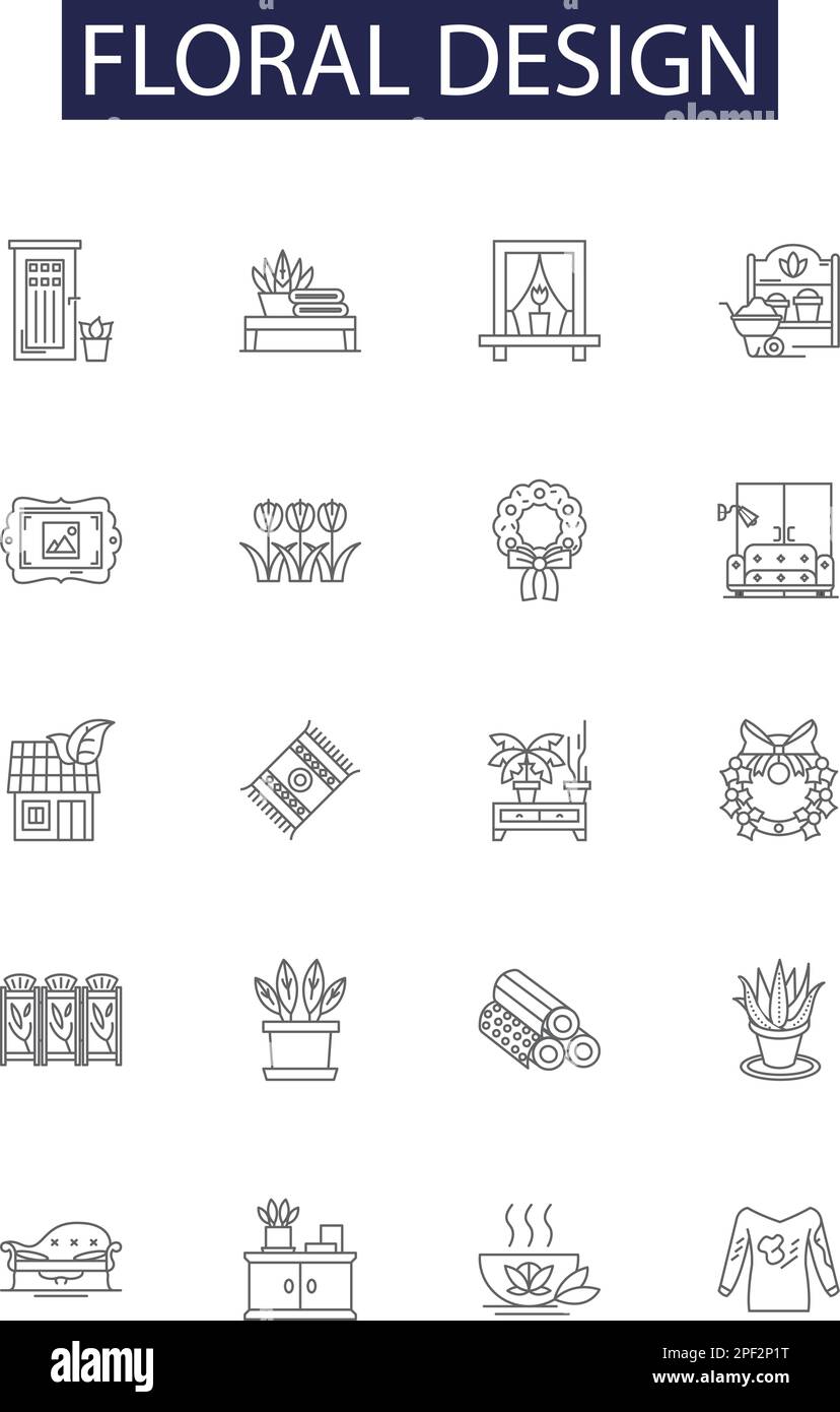 Floral design line vector icons and signs. Design, Flowers ...