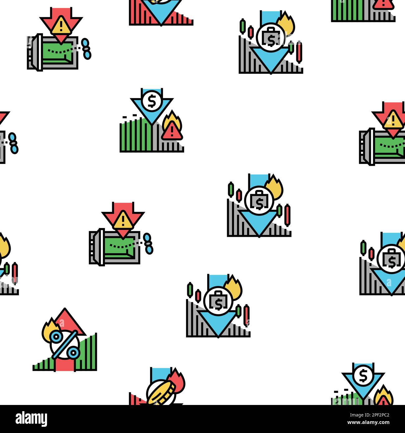 crisis management risk strategy vector seamless pattern Stock Vector ...