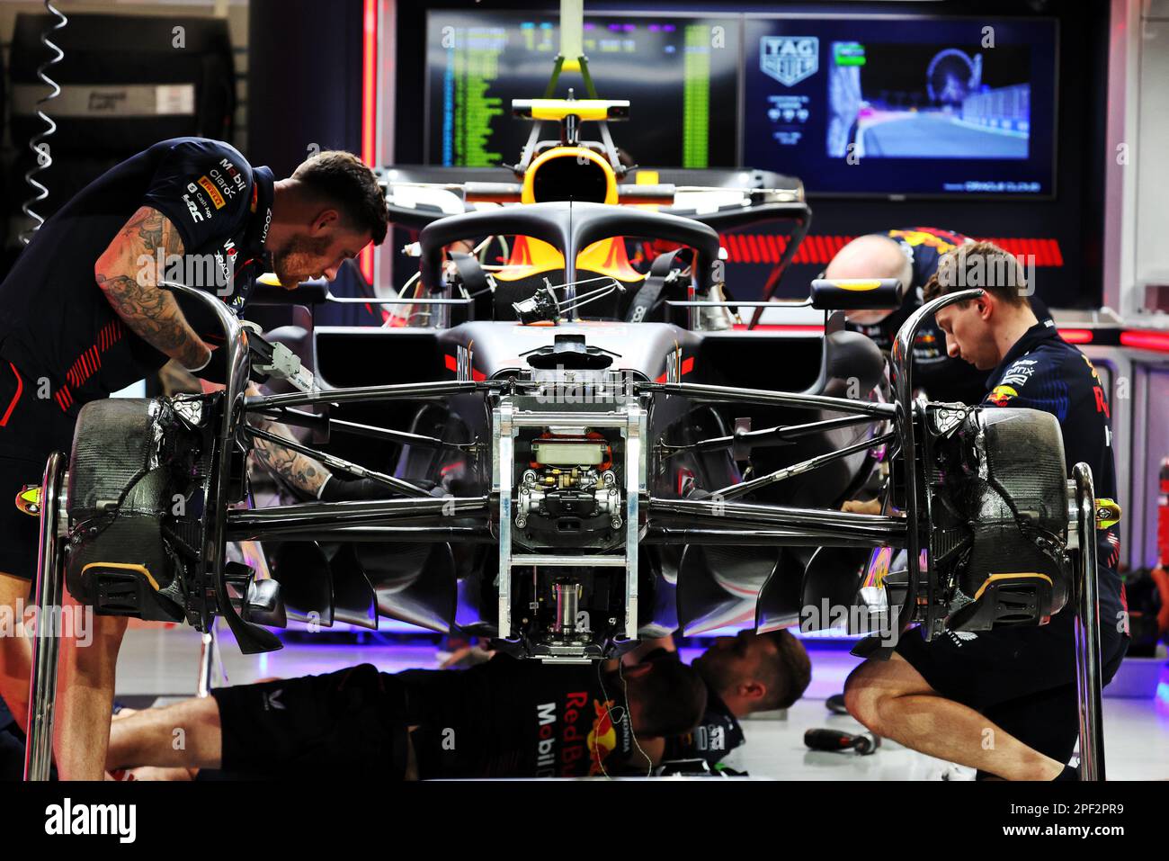 Jeddah, Saudi Arabia. 16th Mar, 2023. Red Bull Racing RB19 prepared by ...