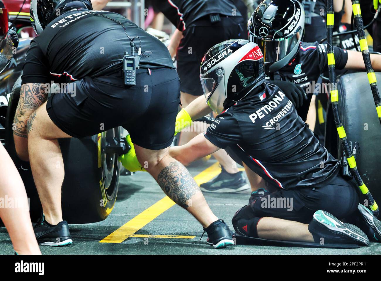 Jeddah, Saudi Arabia. 16th Mar, 2023. Mercedes AMG F1 mechanics ...