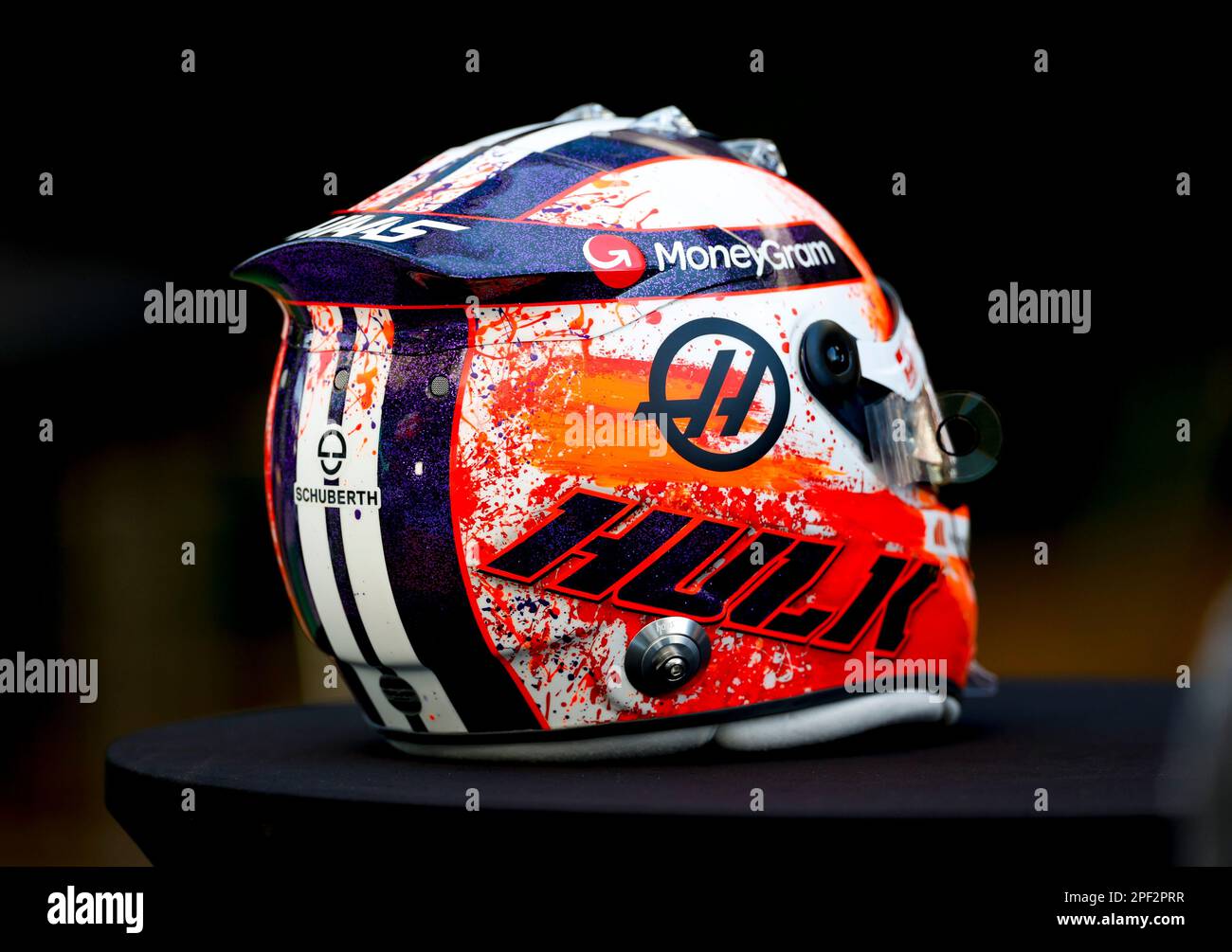 Jeddah, Saudi Arabia. 16th Mar, 2023. Helmet of #27 Nico Hulkenberg (DEU, MoneyGram Haas F1 Team ...