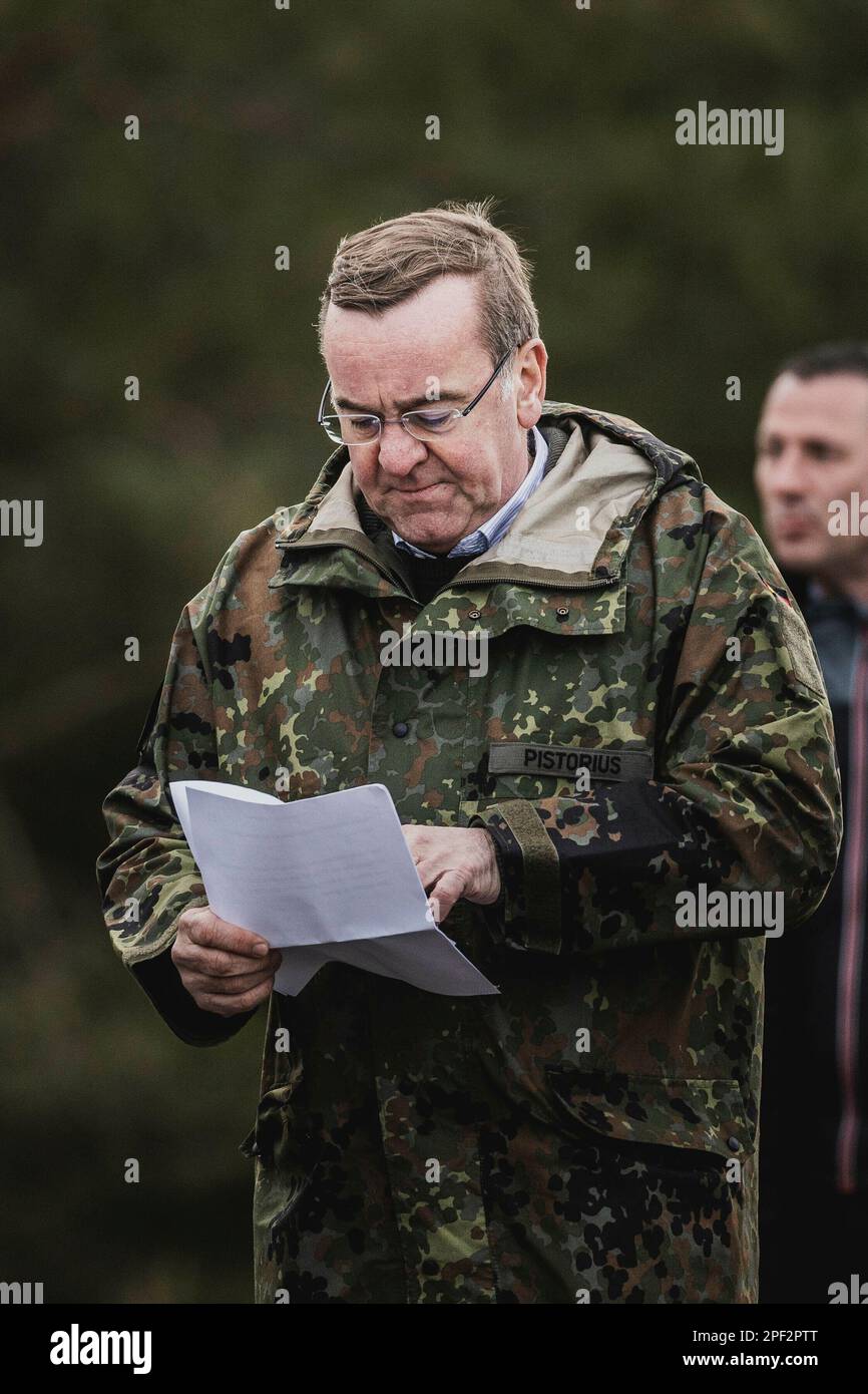 Boris Pistorius (SPD), Federal Minister of Defense, pictured during a ...