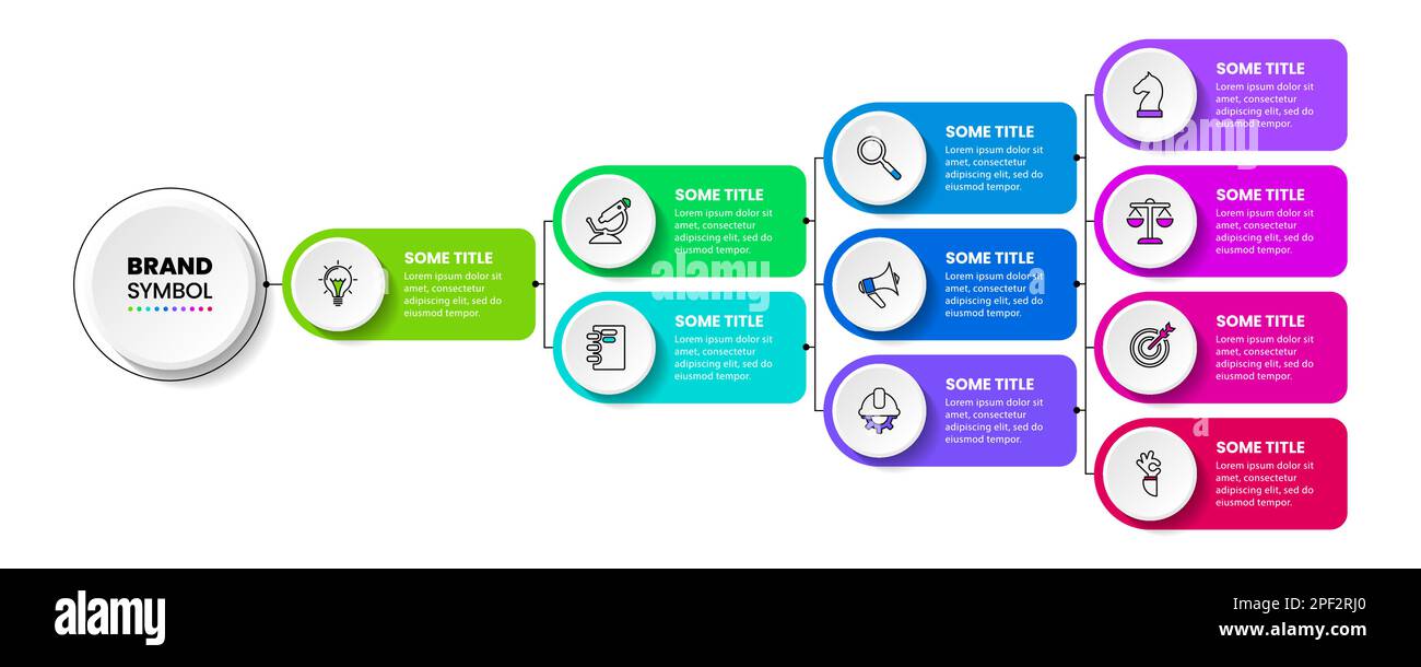 Infographic template with icons and 10 options or steps. Hierarchy ...