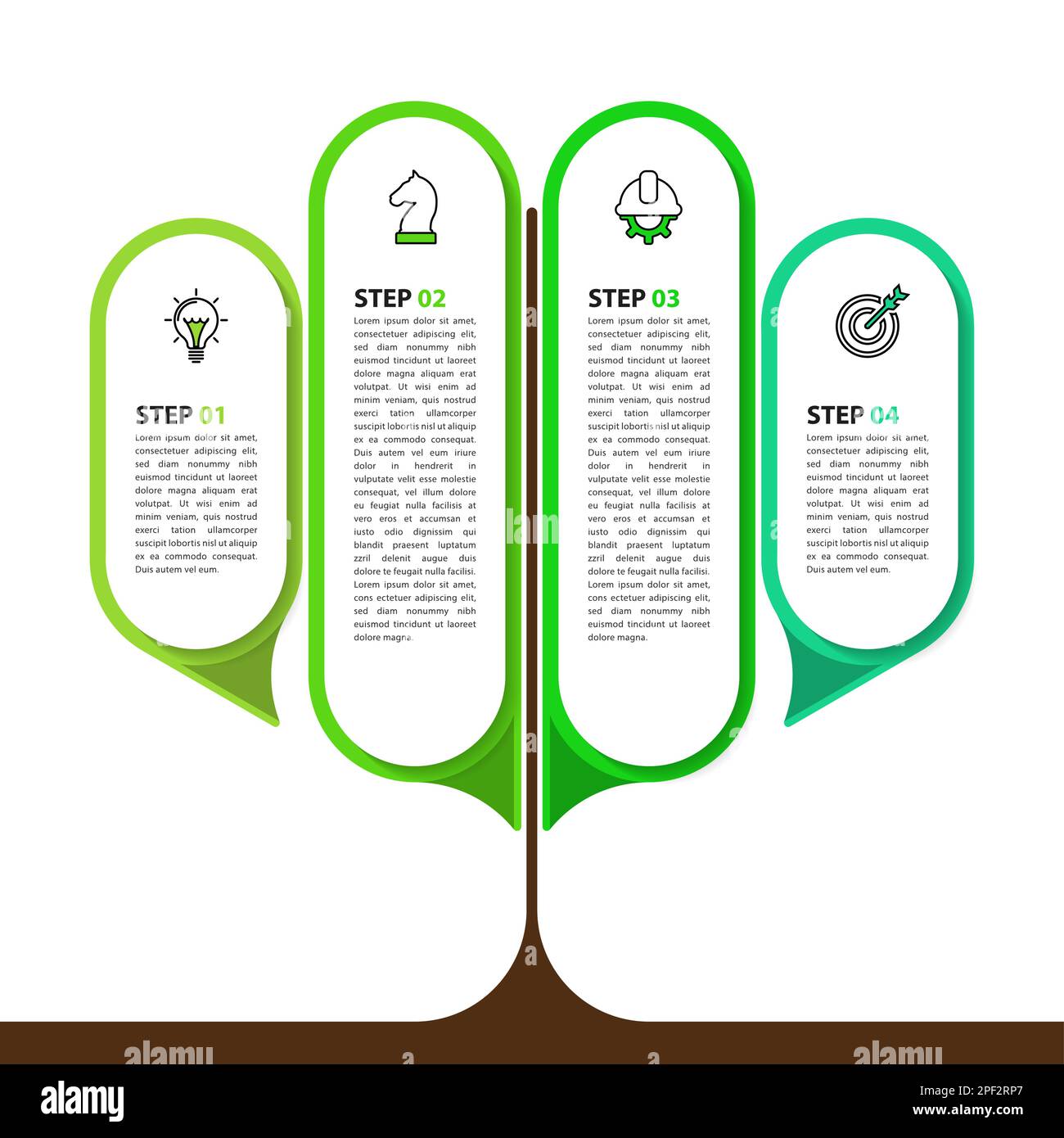 Infographic template with icons and 4 options or steps. Abstract tree ...