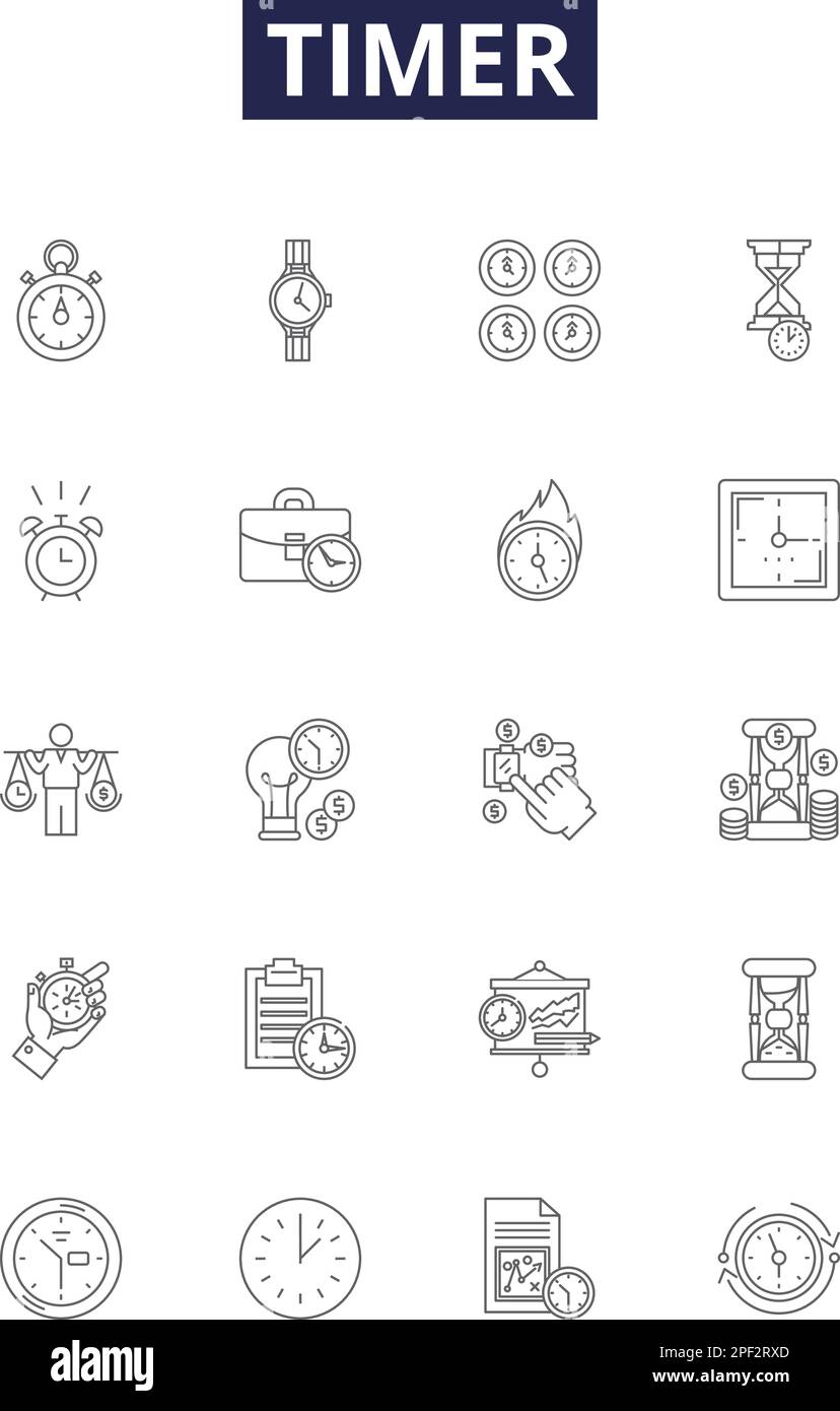 Timer line vector icons and signs. stopwatch, chronometer, countdown ... Timer line vector icons and signs. stopwatch, chronometer, countdown ...