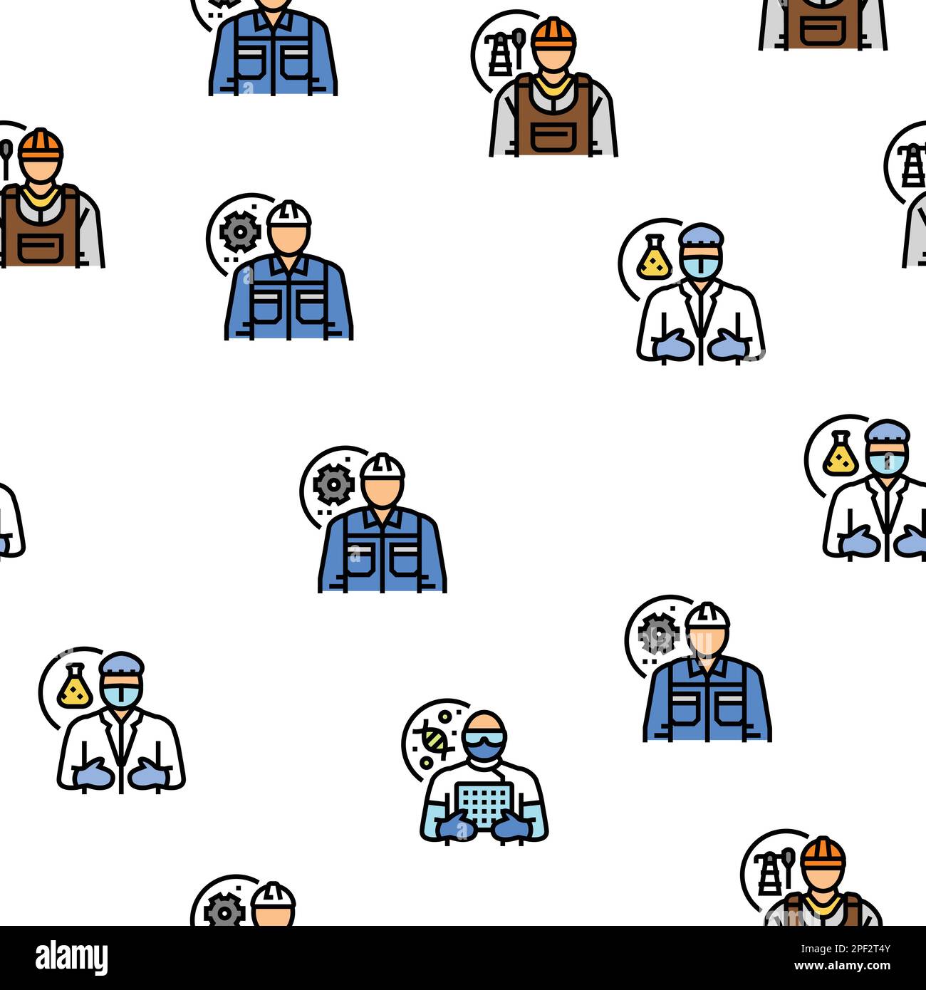 engineer technology work man vector seamless pattern Stock Vector Image ...