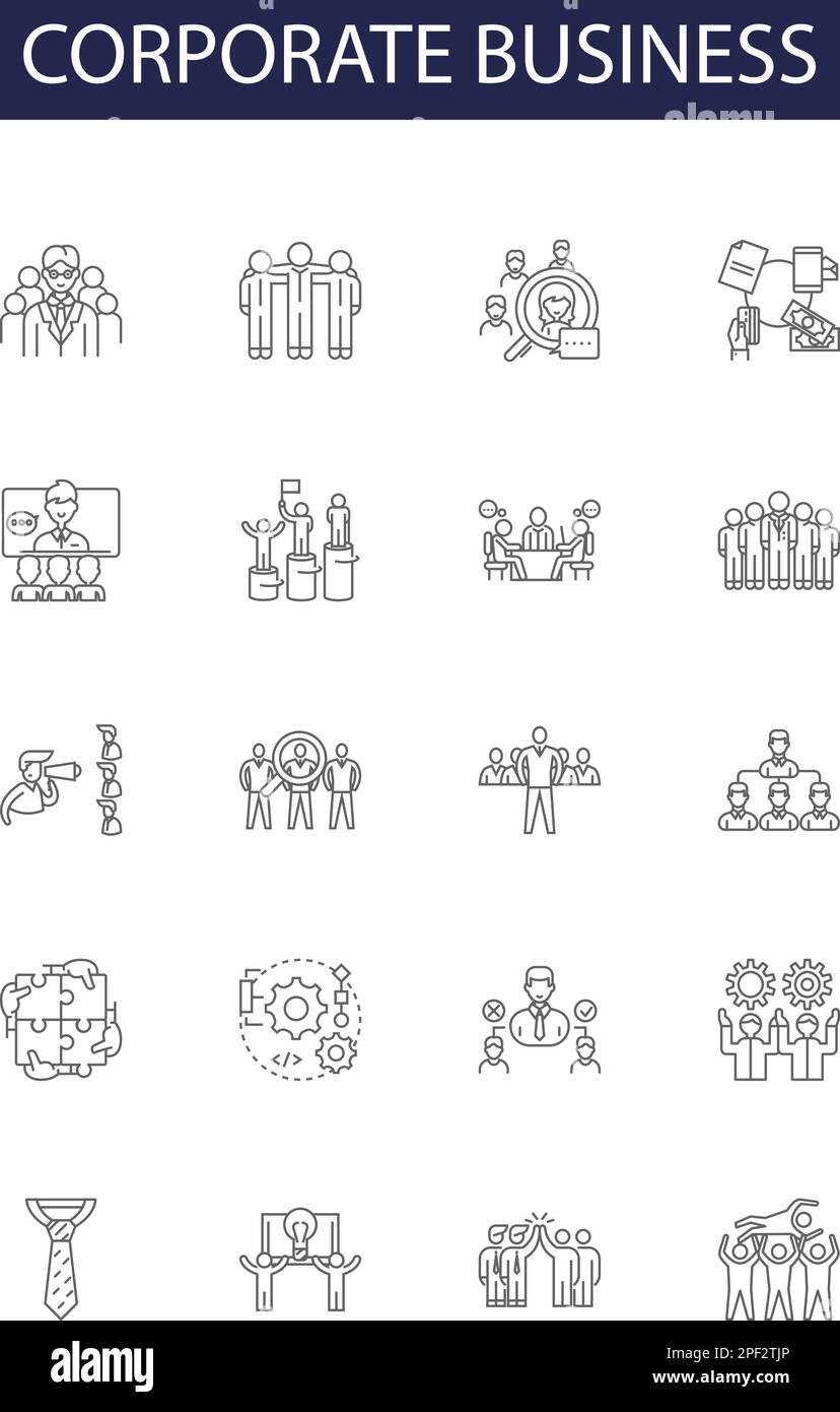 Corporate business line vector icons and signs. Enterprise, Office ...