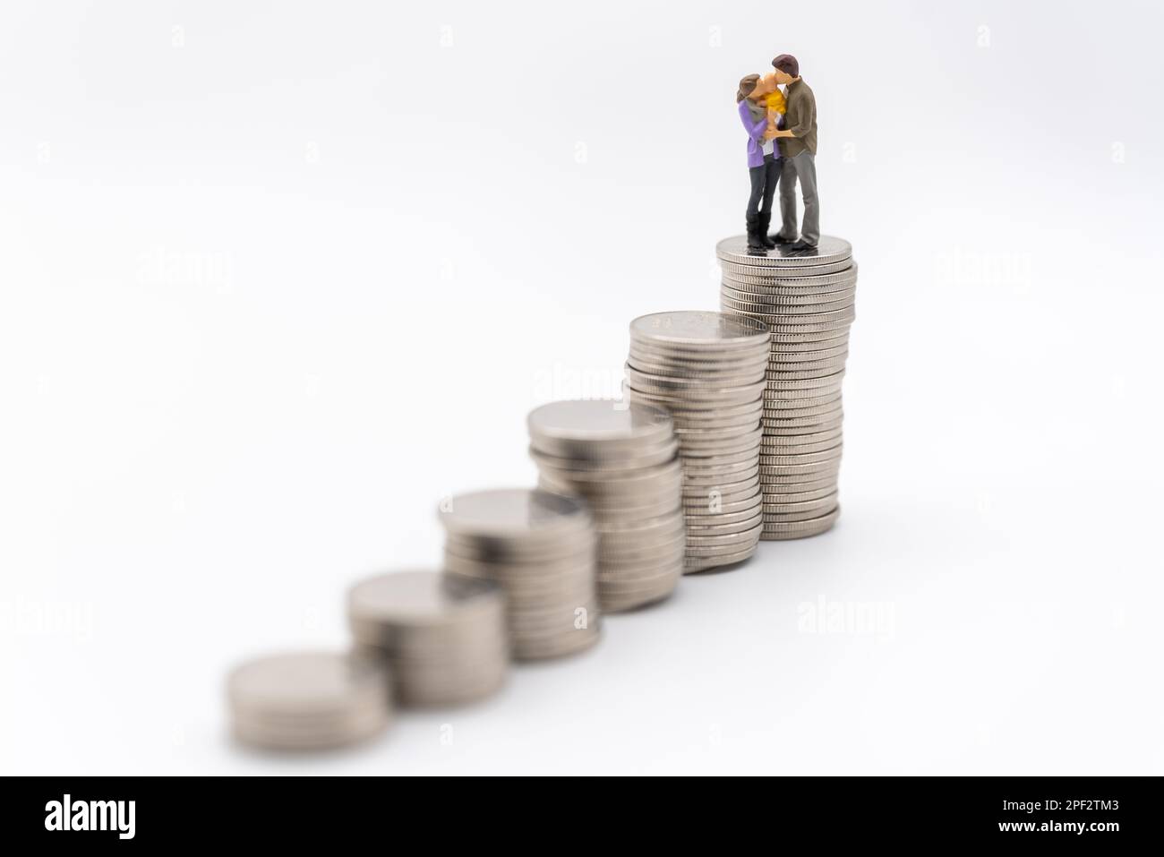 Money, Financial, Business and Family concept, Miniature figures man ...