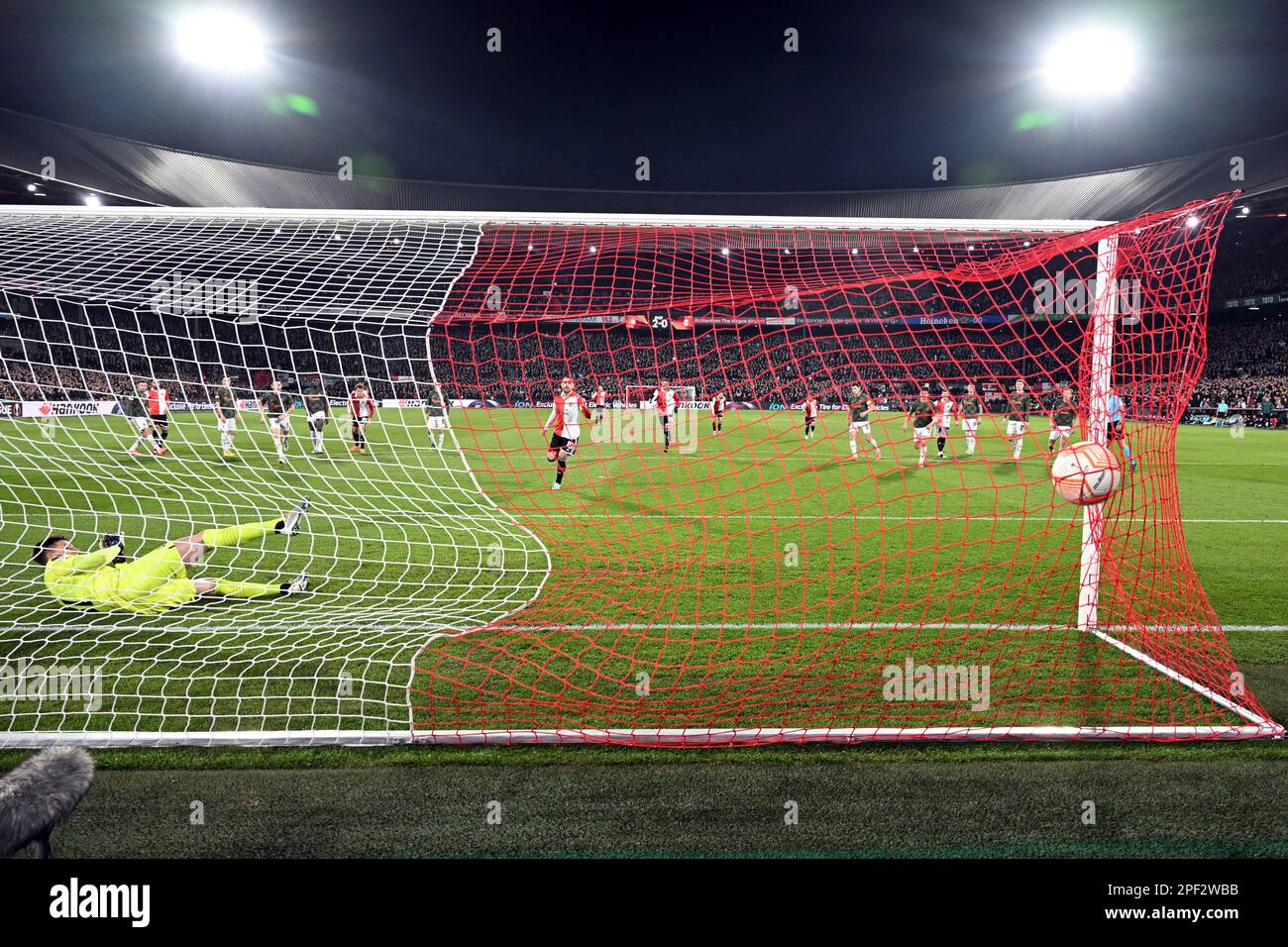 ROTTERDAM - Orkun Kokcu of Feyenoord scores the 3-0 during the UEFA Europa league Round of 16 ...