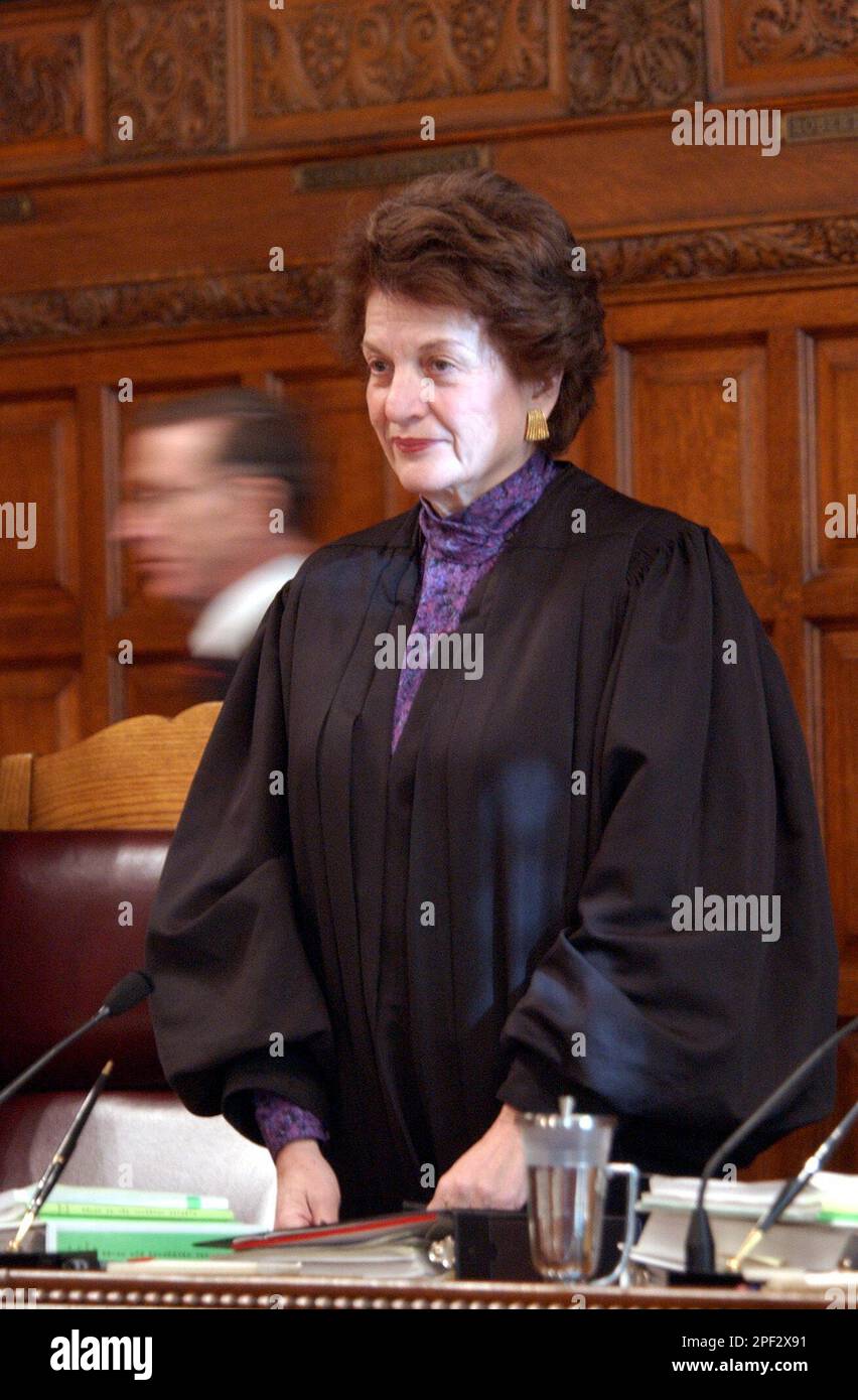 Court of Appeals Chief Judge Judith S. Kaye stands at her seat as Judge ...