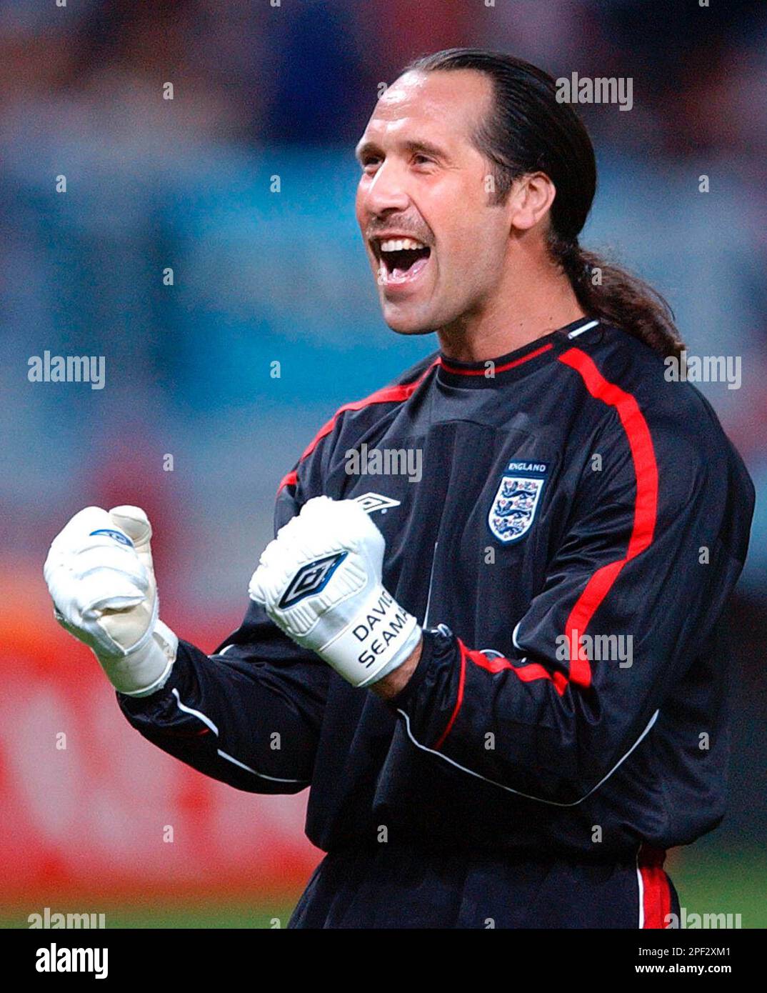 ** FILE ** England goalkeeper David Seaman celebrates after teammate ...