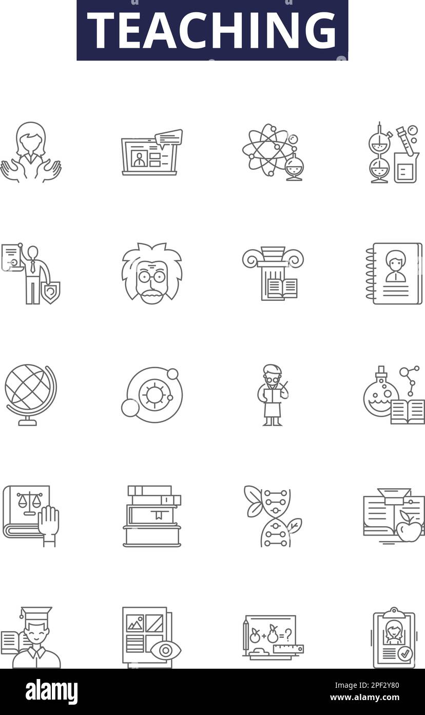 Teaching Line Vector Icons And Signs Educating Mentoring Coaching