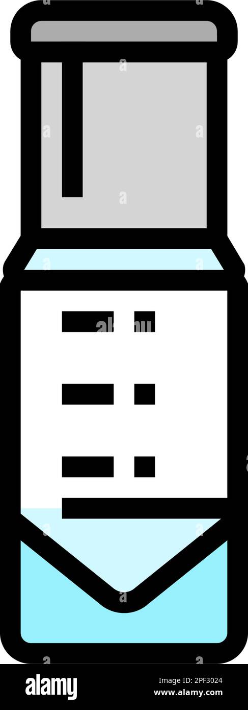 conical vial chemical glassware lab color icon vector illustration ...