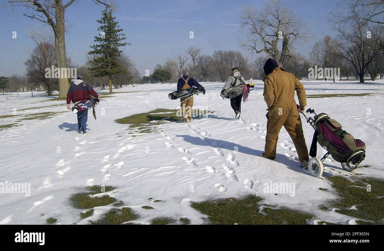 Golfers, from left, Jerry Petersen, Jeff Sperry, Ken Madden and Pete ...