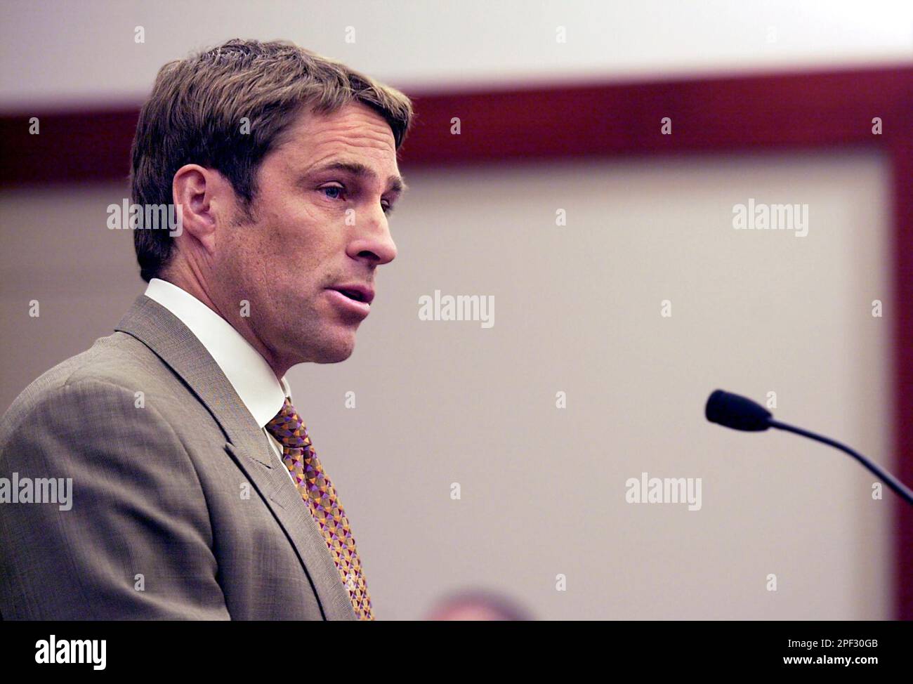 Attorney Scott Williams reads a statement for his client, Wanda Barzee ...
