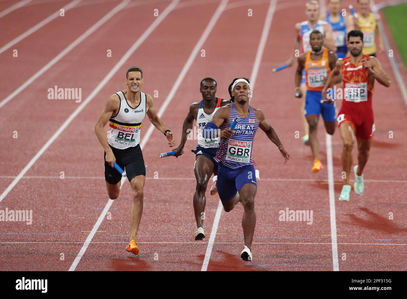 Alex HAYDOCK-WILSON leading in the Great Britain Team in the 4 * 400m Relay Final at the ...