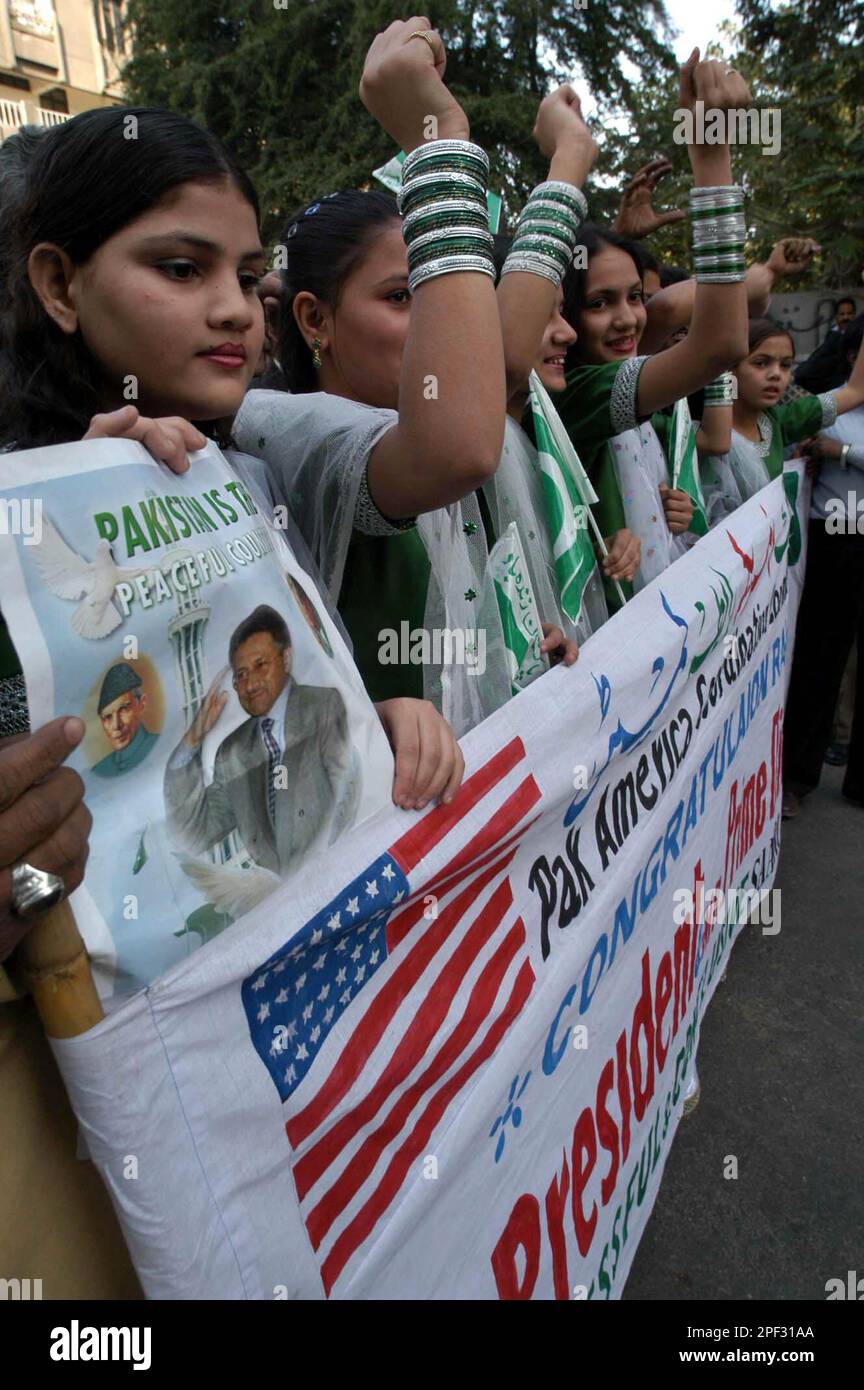 Supporters of Pakistan American Coordination Committee hold a rally to ...