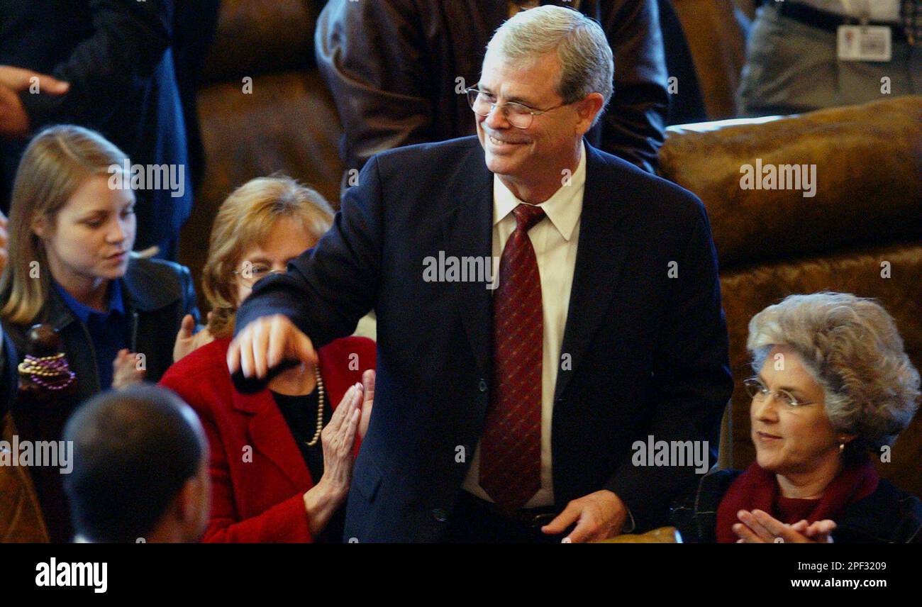 Veteran lawmaker J.P. Compretta, D-Bay St. Louis, waves to House ...
