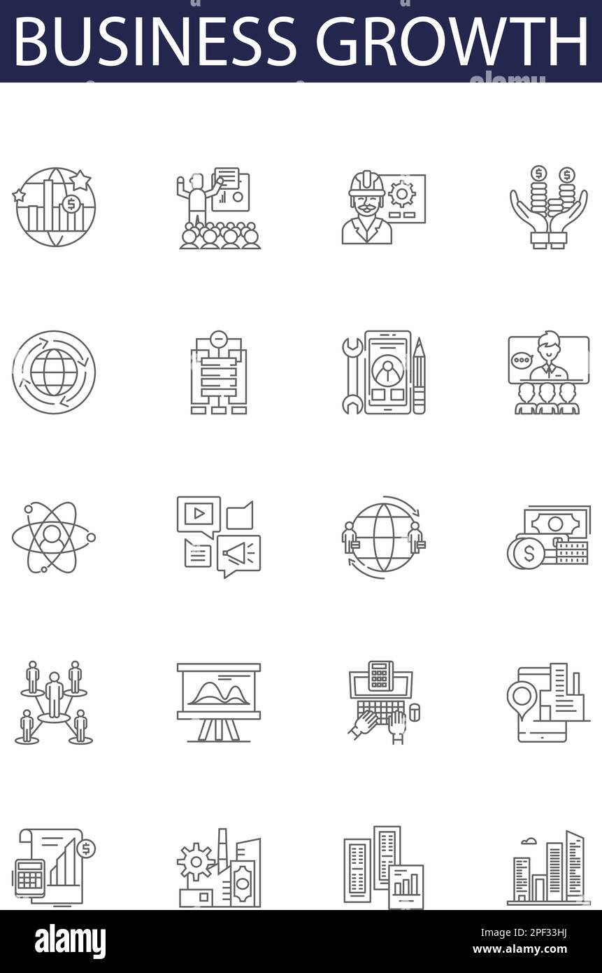 Business growth line vector icons and signs. Profiting, Expanding ... Business growth line vector icons and signs. Profiting, Expanding ...
