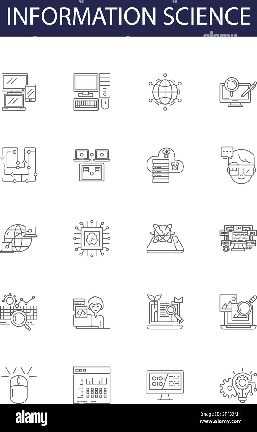 Information Science Line Vector Icons And Signs Science Data
