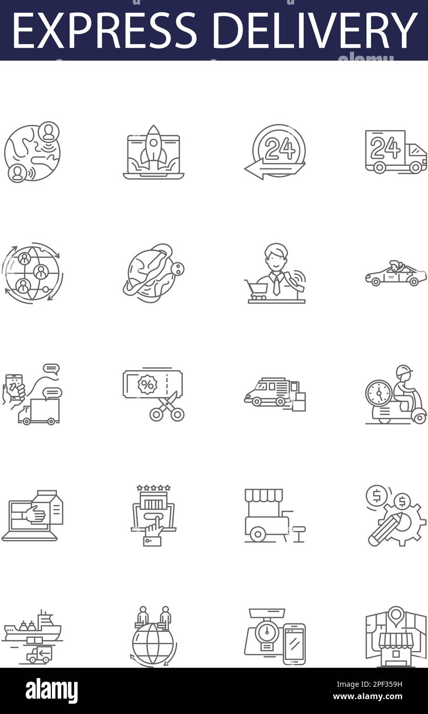 Express delivery line vector icons and signs. Delivery, Swift ...